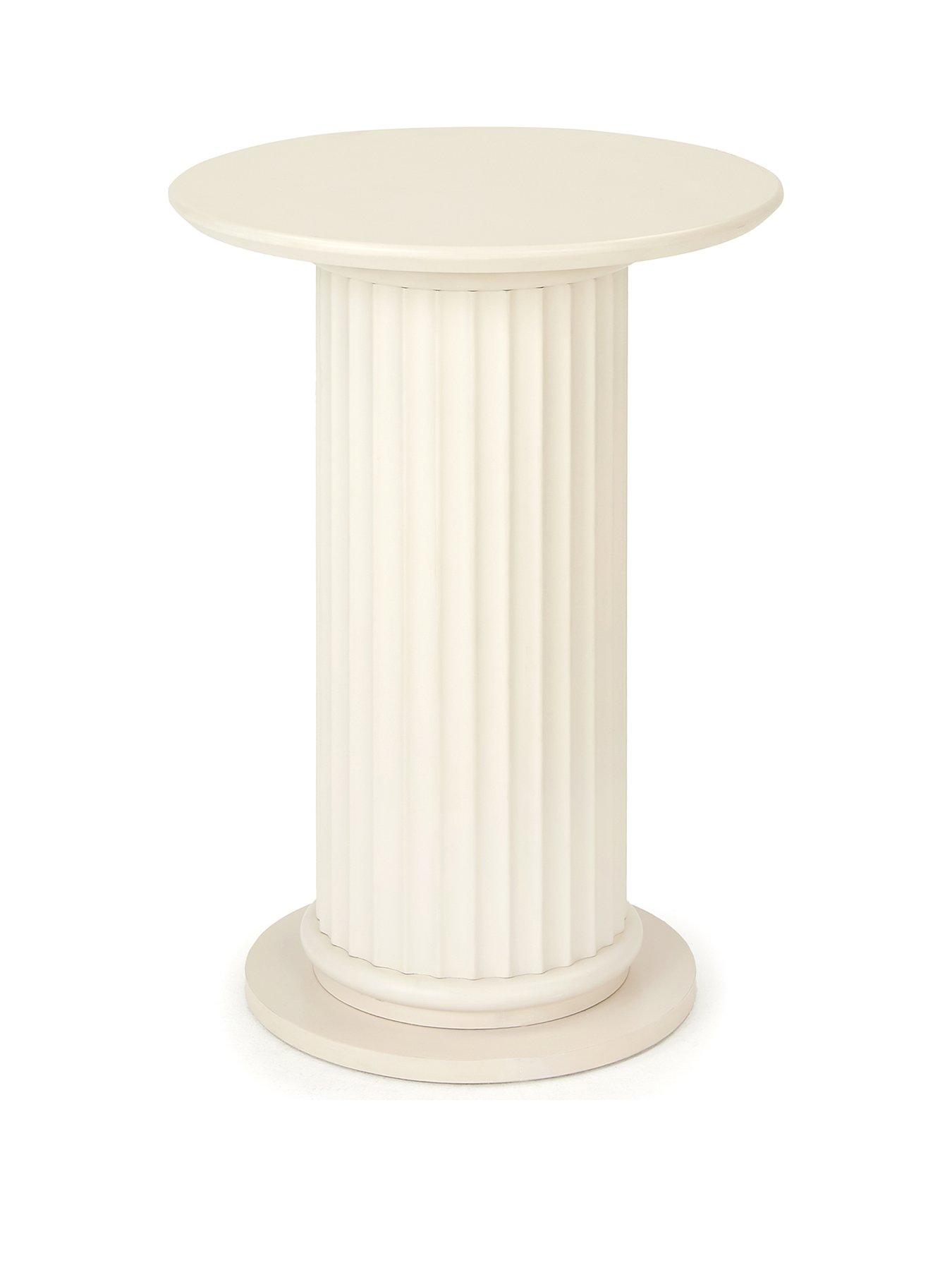 The Very Collection Cora Pedestal Side Table - Ivory | Very