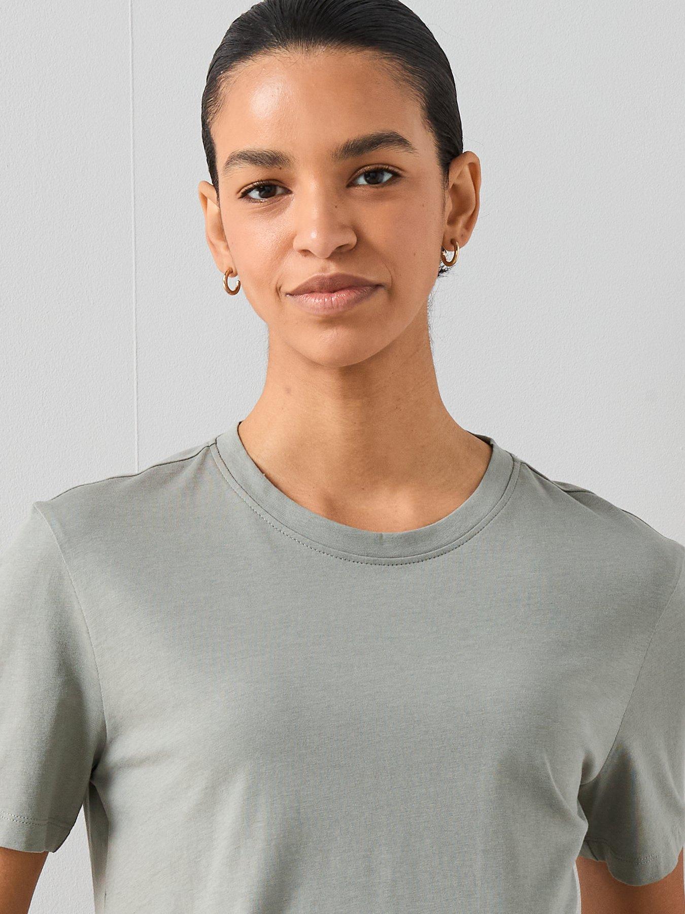 V by Very 2 Pack Essential Crew Neck T-Shirt - Green | Very