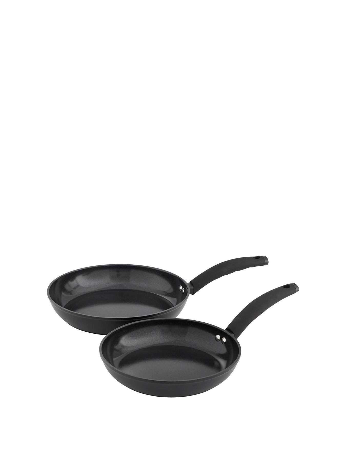 Swan Stealth 2 Piece Forged Aluminium Frying Pan Set with 5x Stronger Toxin Free Ceramic Coating 24 28cm Frying Pans Induction Compatible Black Very