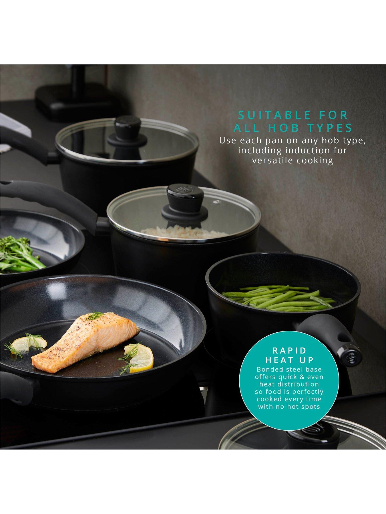 Swan Stealth 5 Piece Cookware Set with Superior Ceramic Coating, 18/20 ...