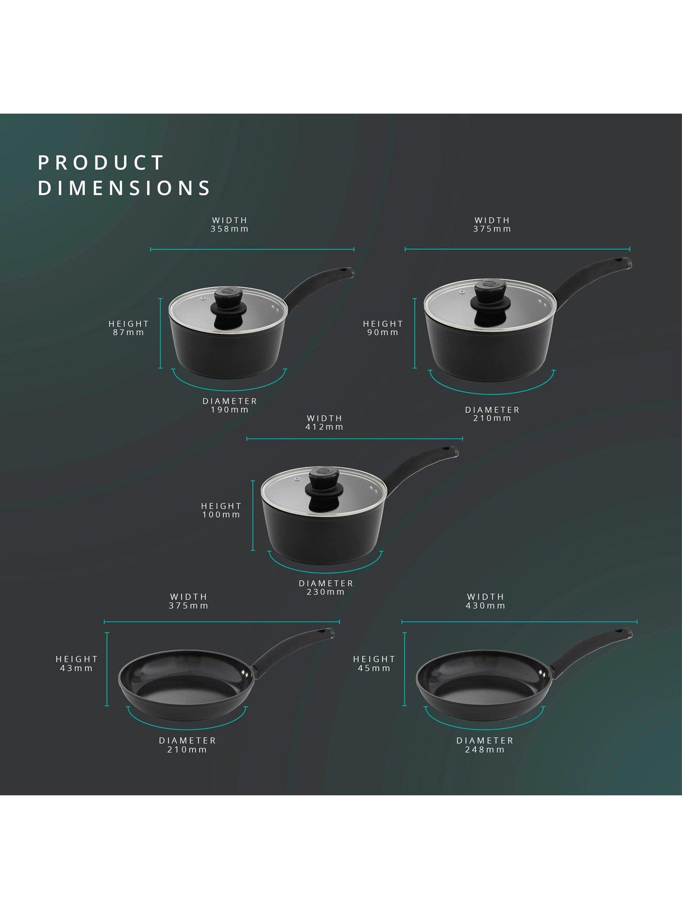 Swan Stealth 5 Piece Cookware Set with Superior Ceramic Coating, 18/20 ...