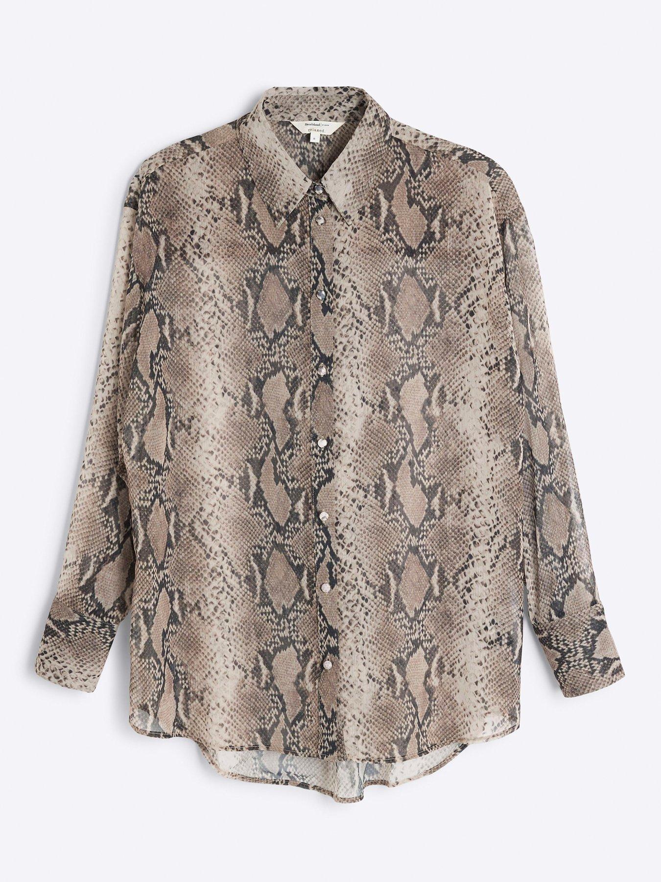 River Island Snake Print Shirt - Beige | Very