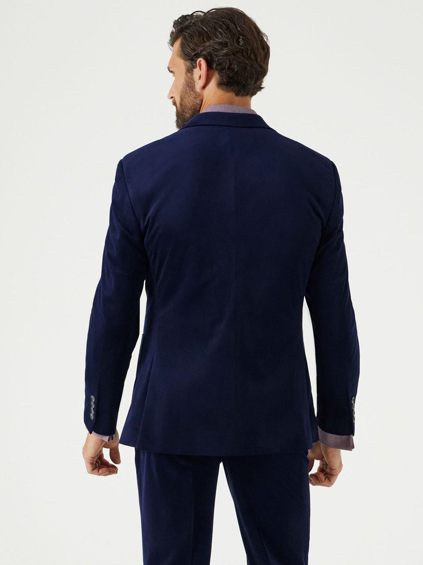 Skopes Atkinson Corduroy Tailored Fit Suit Jacket - Navy | Very