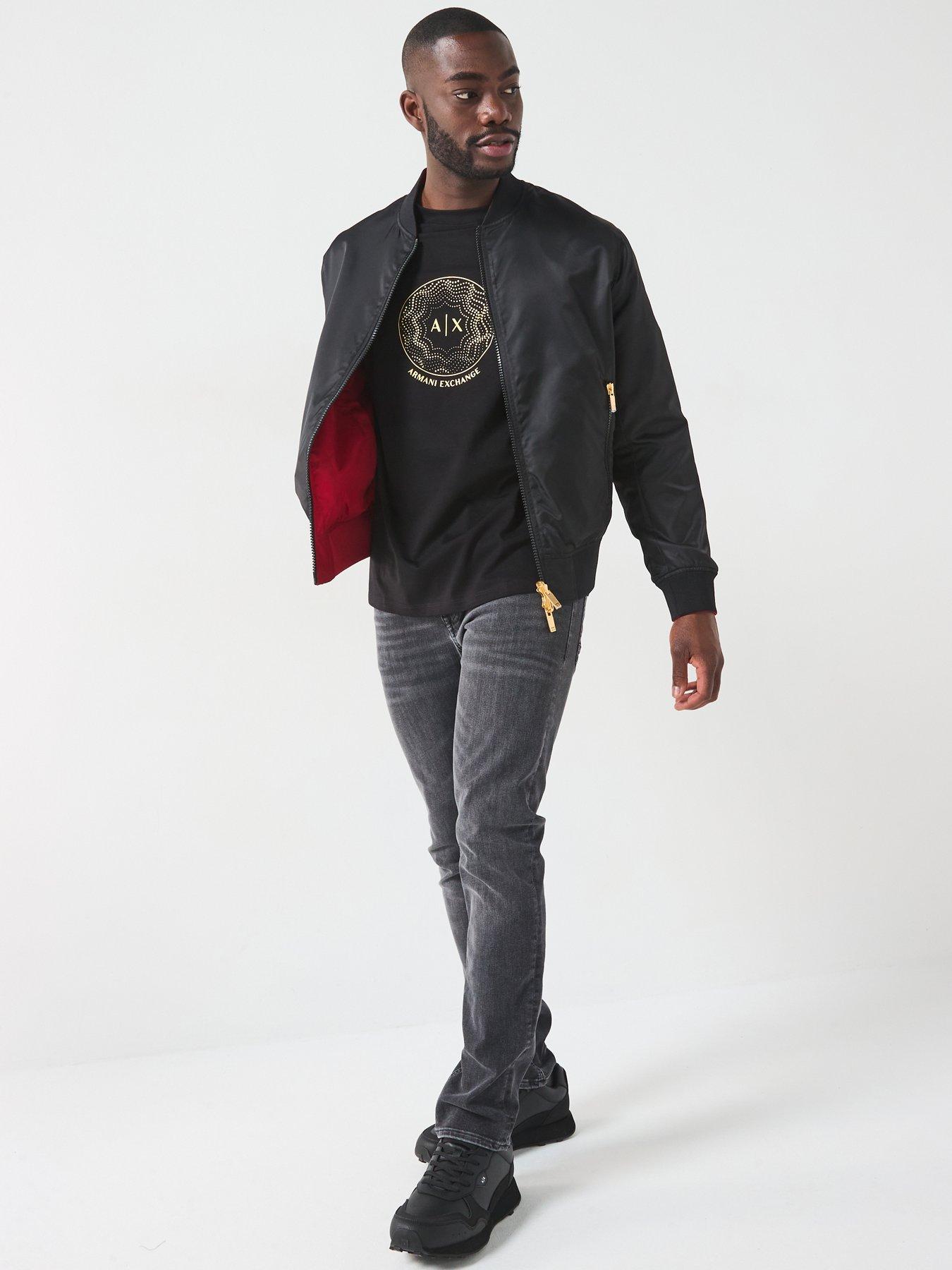 Armani Exchange Snake Back Logo Bomber Jacket - Black | Very