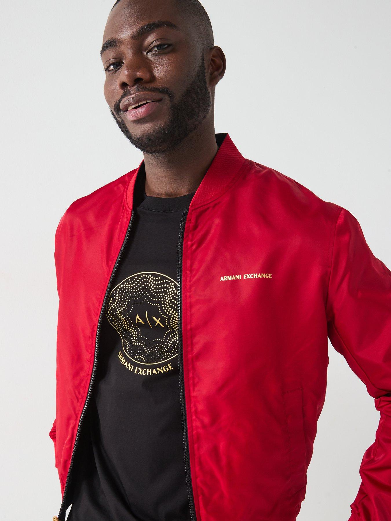 Armani Exchange Snake Back Logo Bomber Jacket - Black | Very