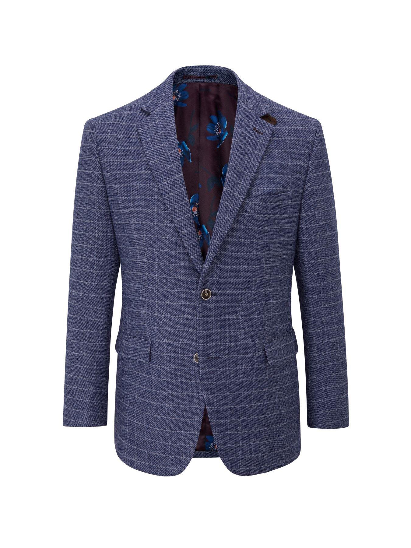 Skopes Caring Check Tailored Fit Suit Jacket - Blue | Very