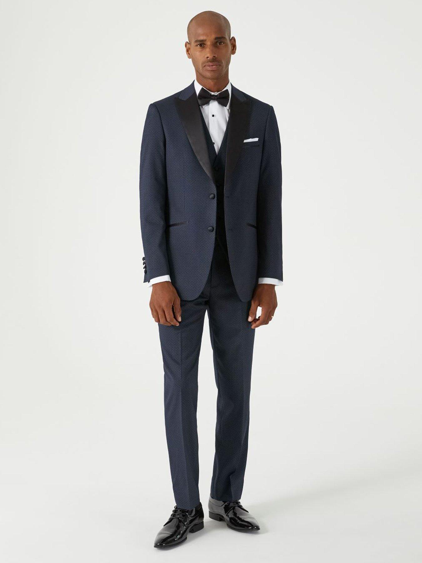 Skopes Cuba Tailored Fit Tuxedo Suit Jacket - Navy | Very