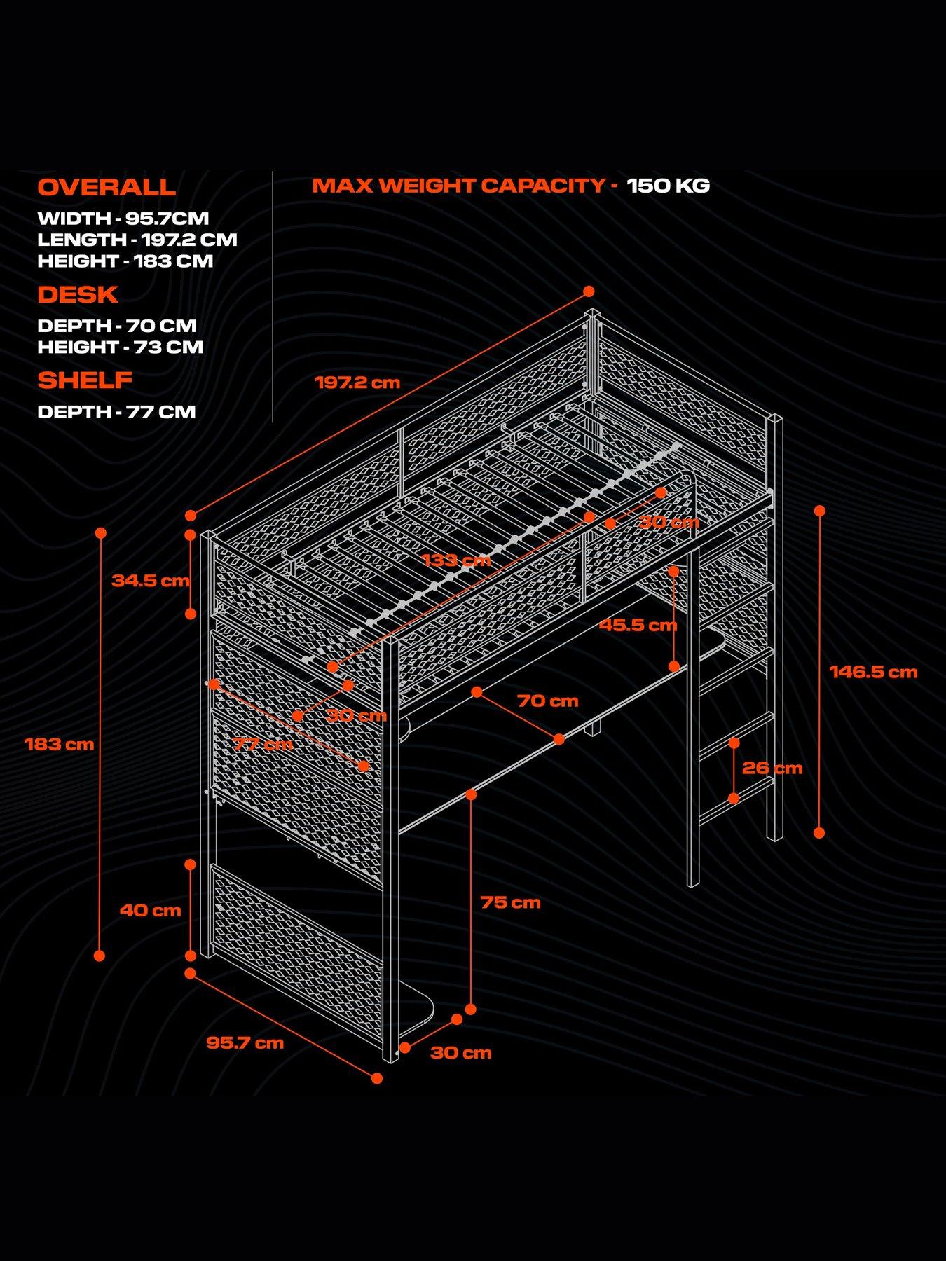 X Rocker Battle Bunk Rgb Sync Gaming Bed | Very