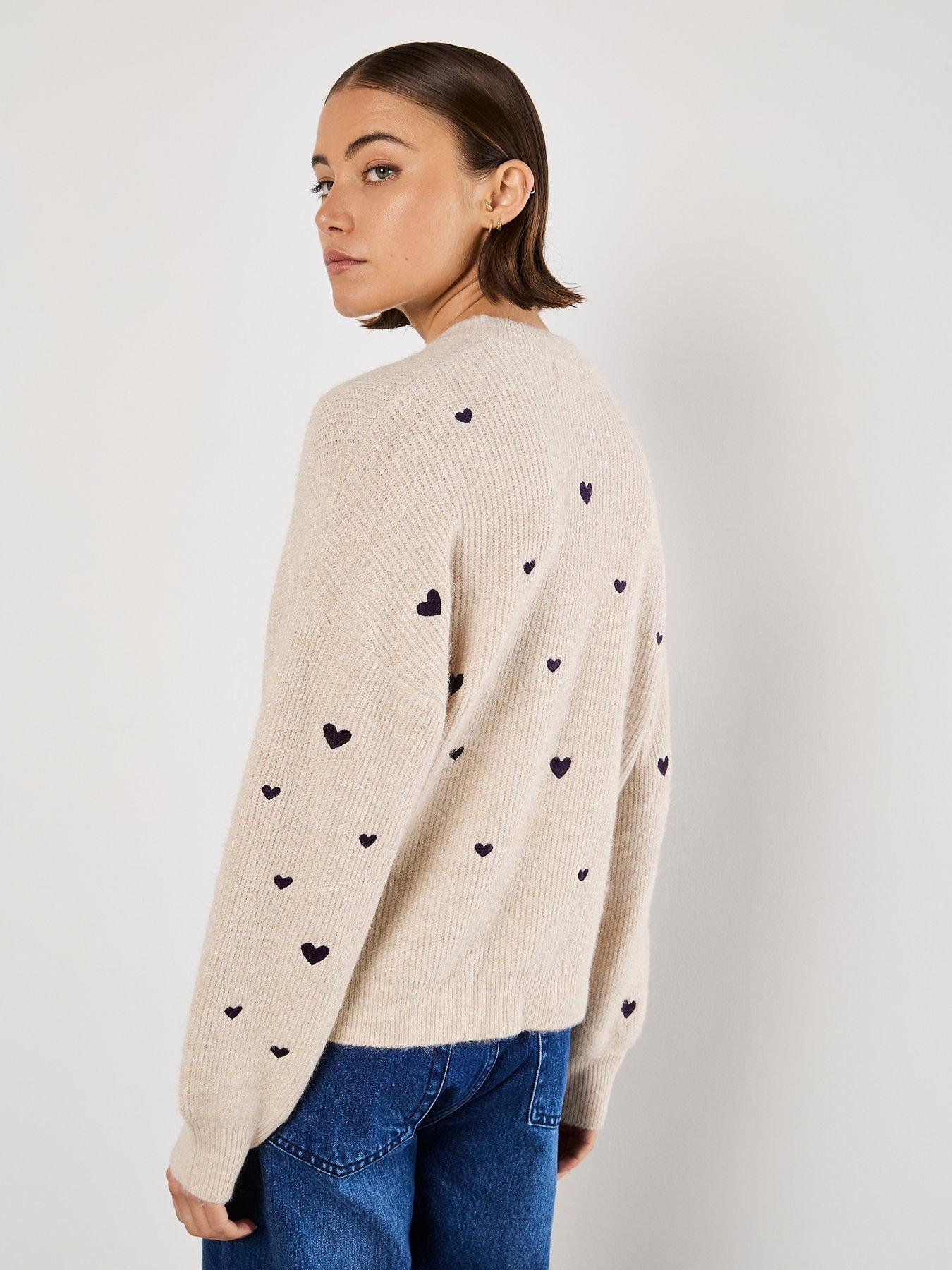 Apricot Embroidered Heart Jumper | Very
