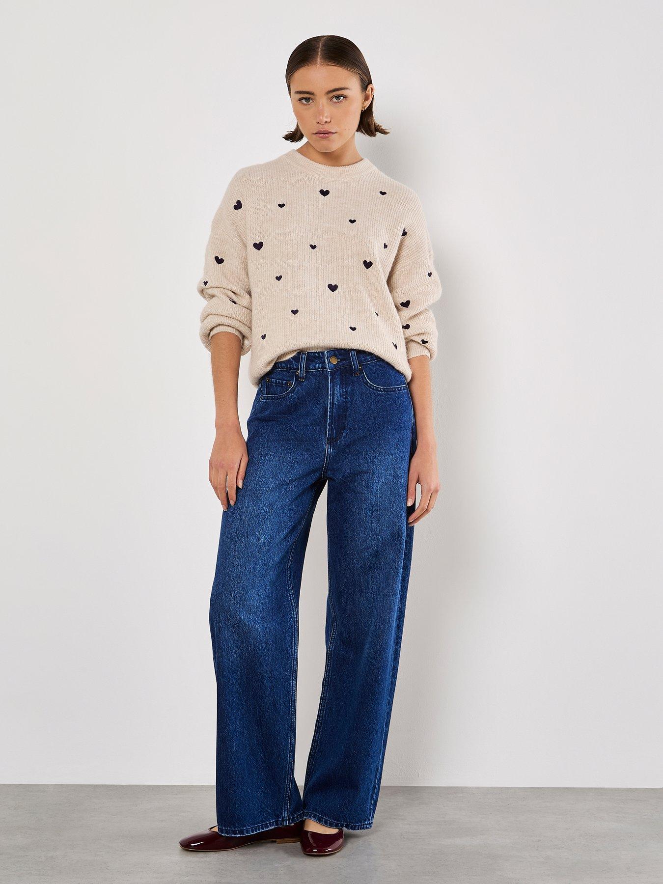 Apricot Embroidered Heart Jumper | Very