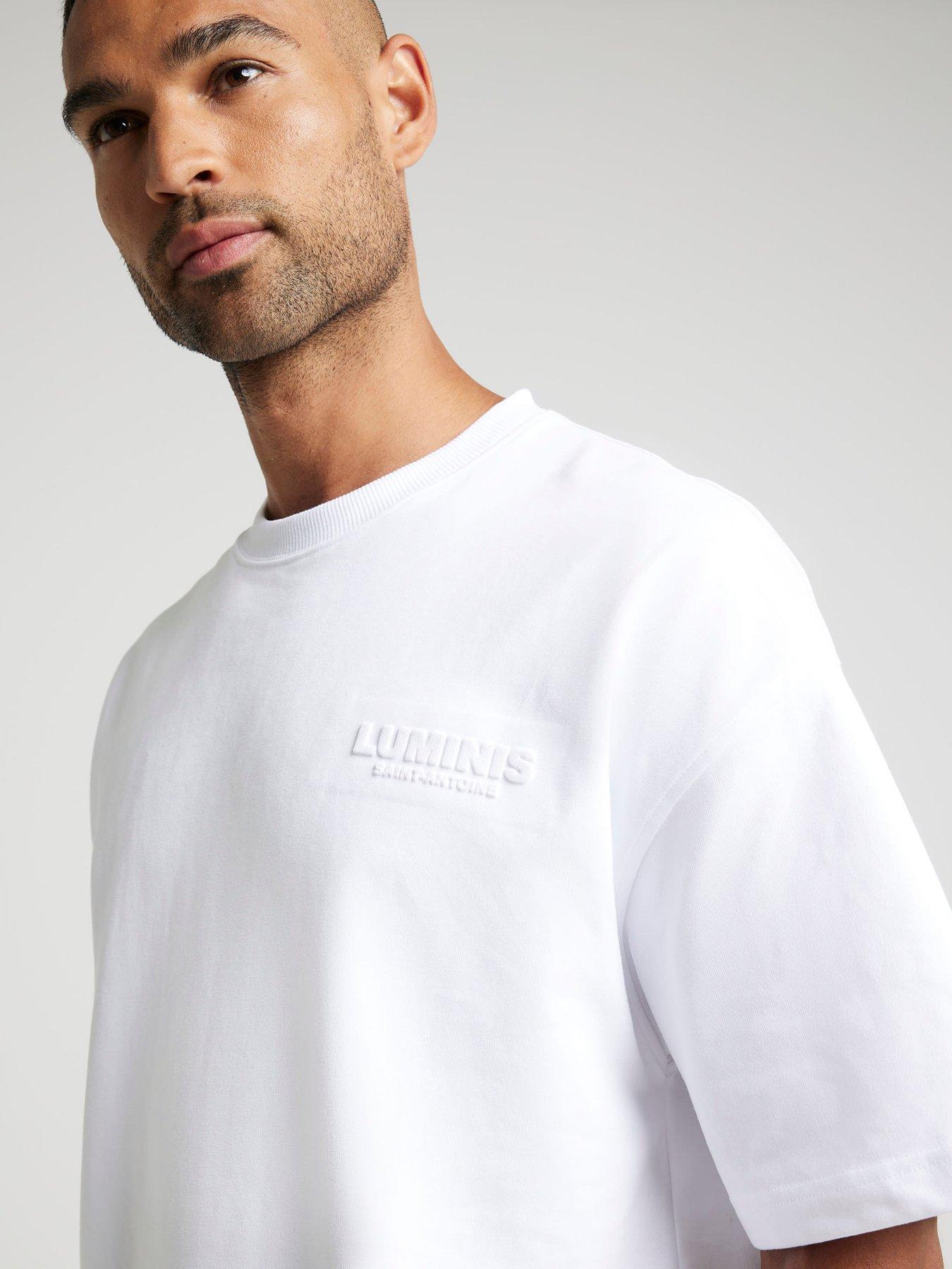 River Island Short Sleeve Os Luminis Embossed T-shirt - White | Very