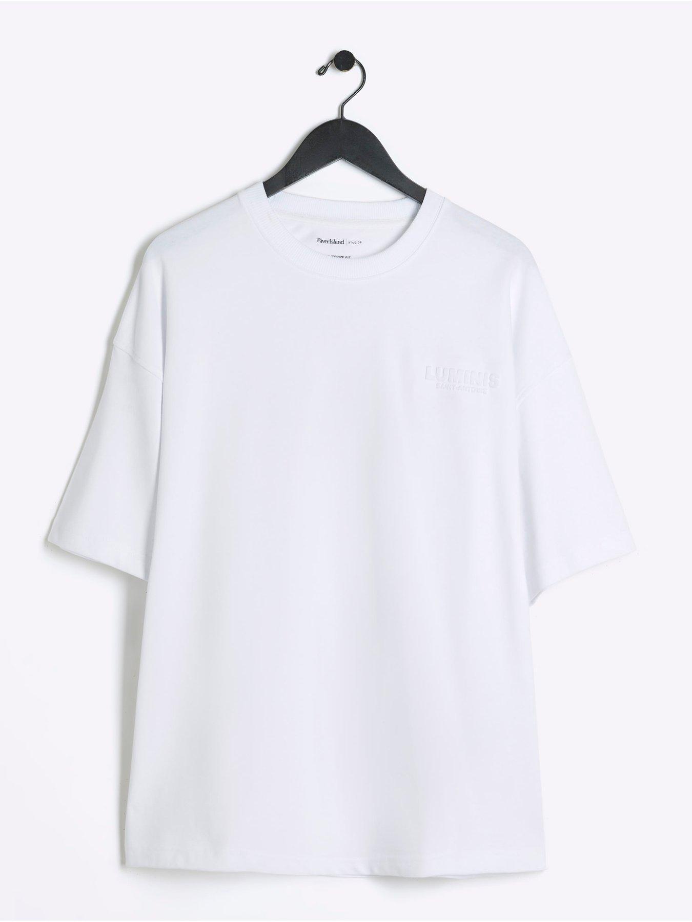 River Island Short Sleeve Os Luminis Embossed T-shirt - White | Very