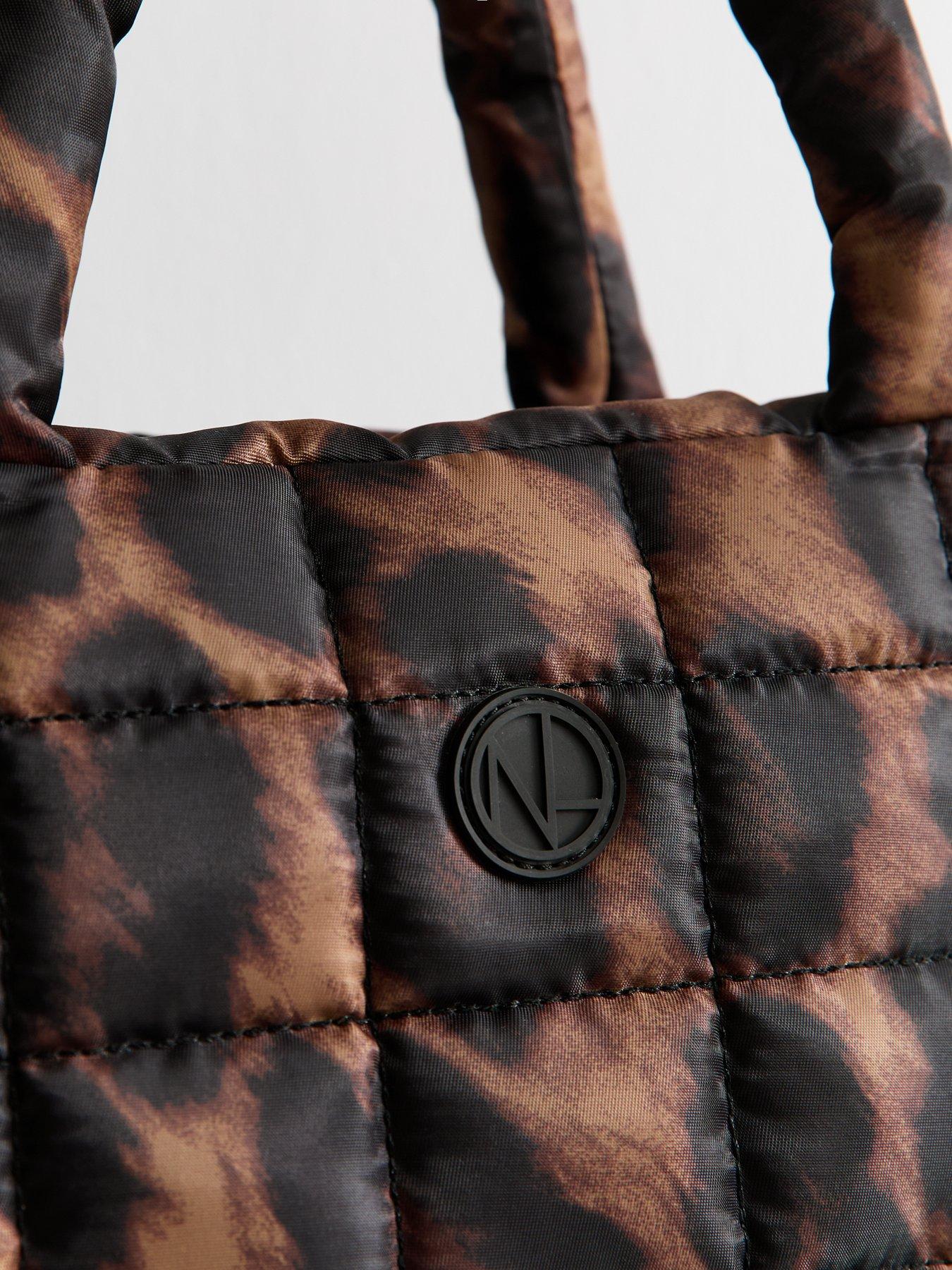 New Look Black Leopard Print Padded Tote Bag | Very