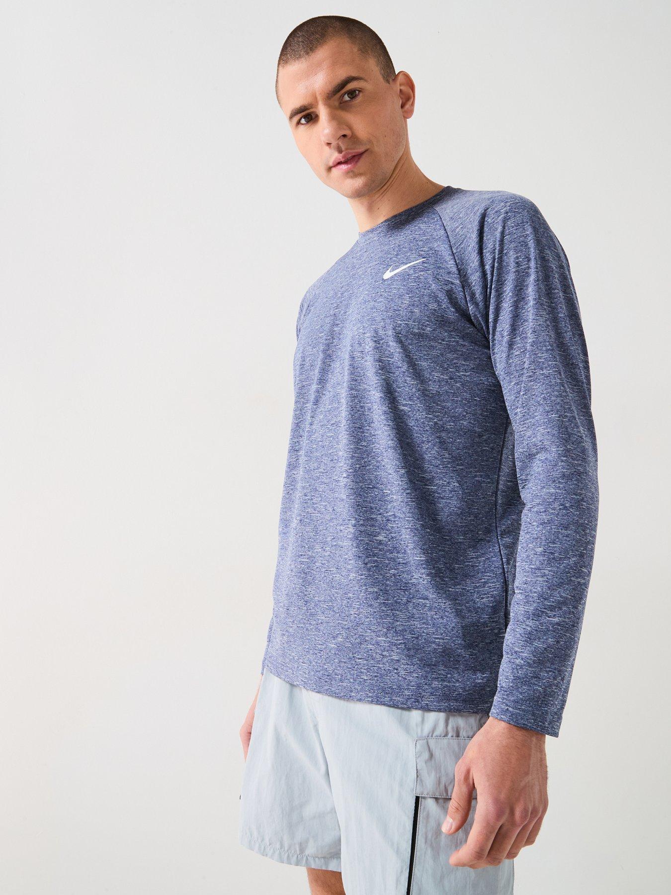 Nike Mens Heather Long Sleeve Hydroguard T Shirt - Navy | Very