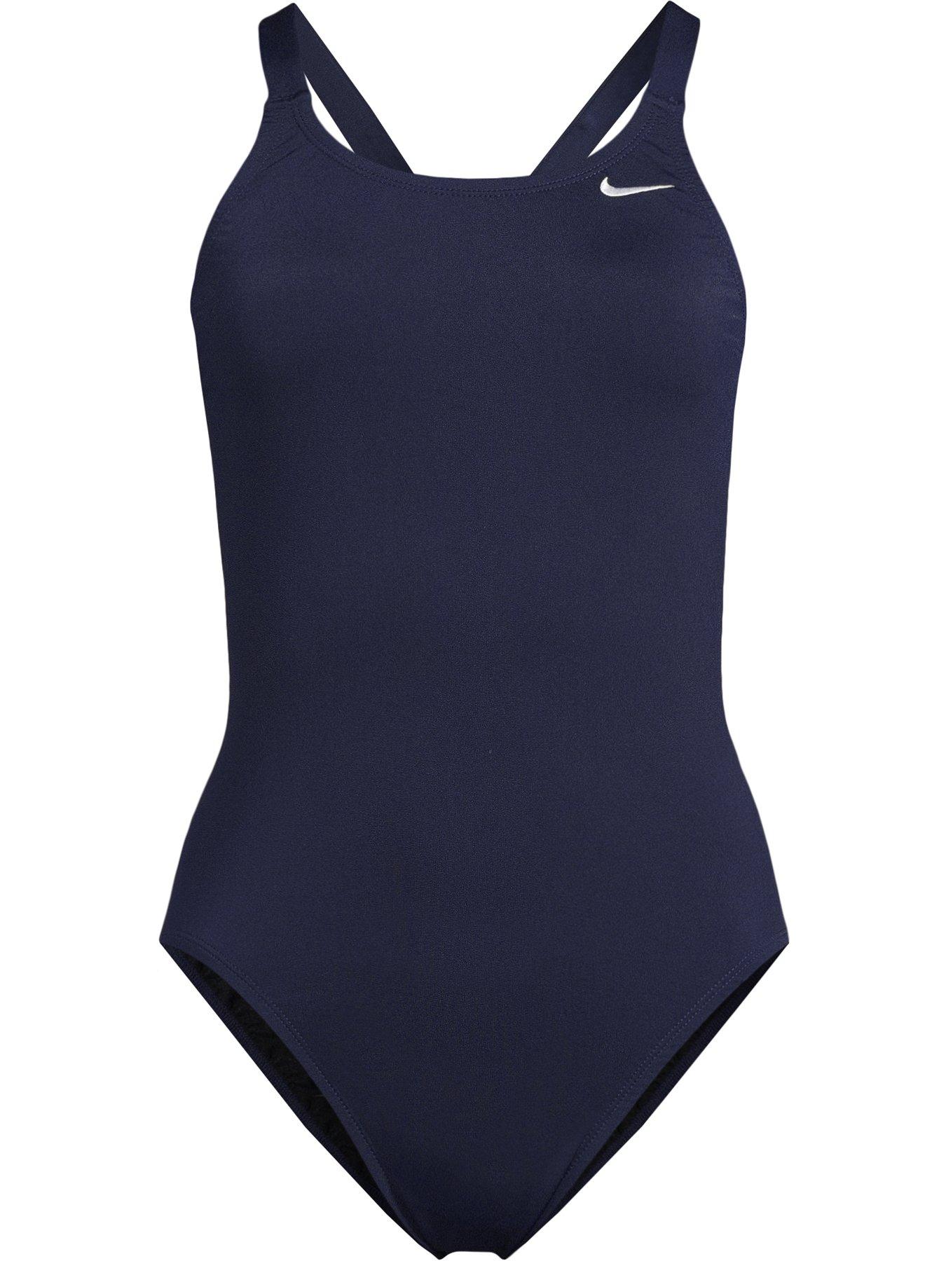 Nike Womens Performance Fastback One Piece Swimsuit - Navy | Very