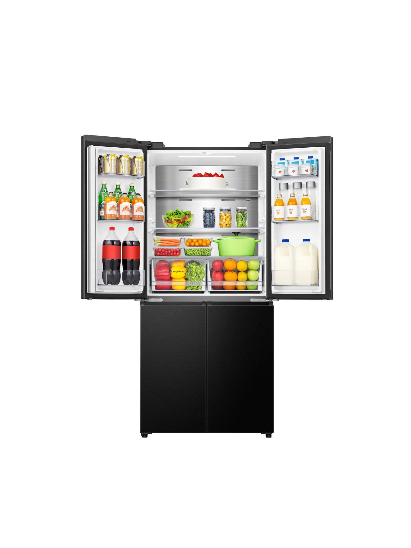 Hisense PureFlat RQ5P470SAFD 80cm Wide Fridge Freezer - Black Stainless ...