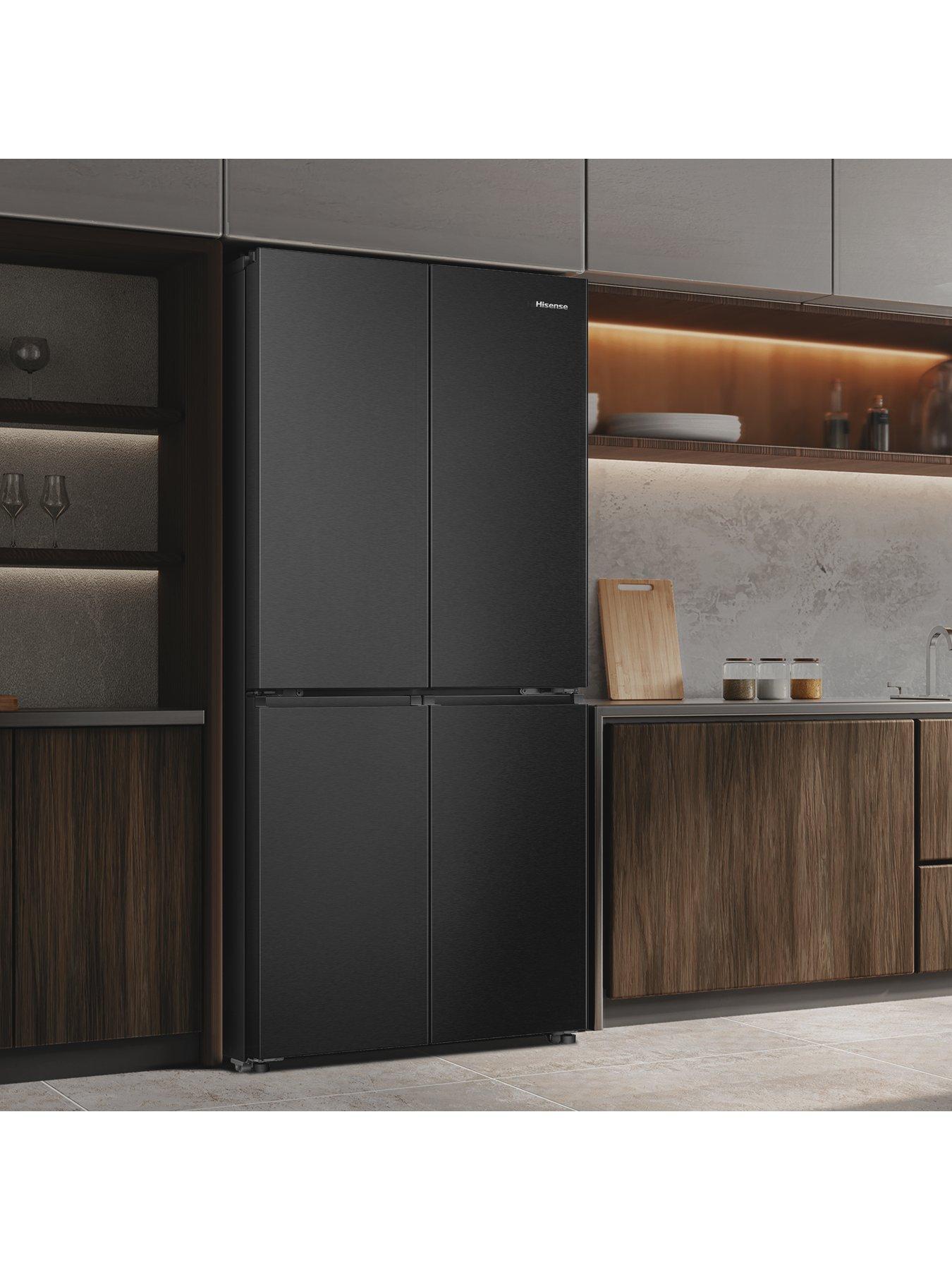 Hisense PureFlat RQ5P470SAFD 80cm Wide Fridge Freezer - Black Stainless ...