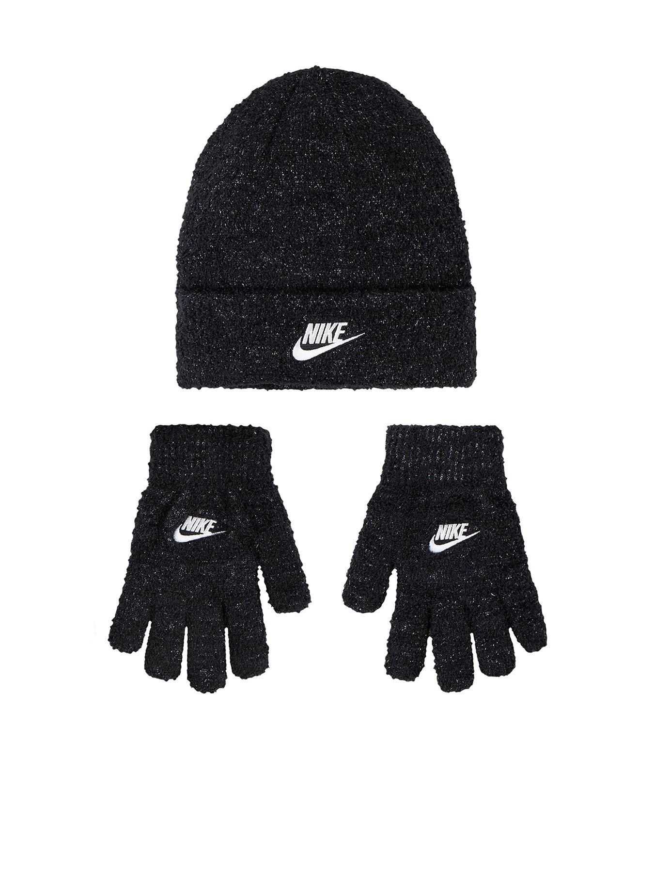 Nike Juniors Girls Twinkle Cozy Beanie Set - Black | Very
