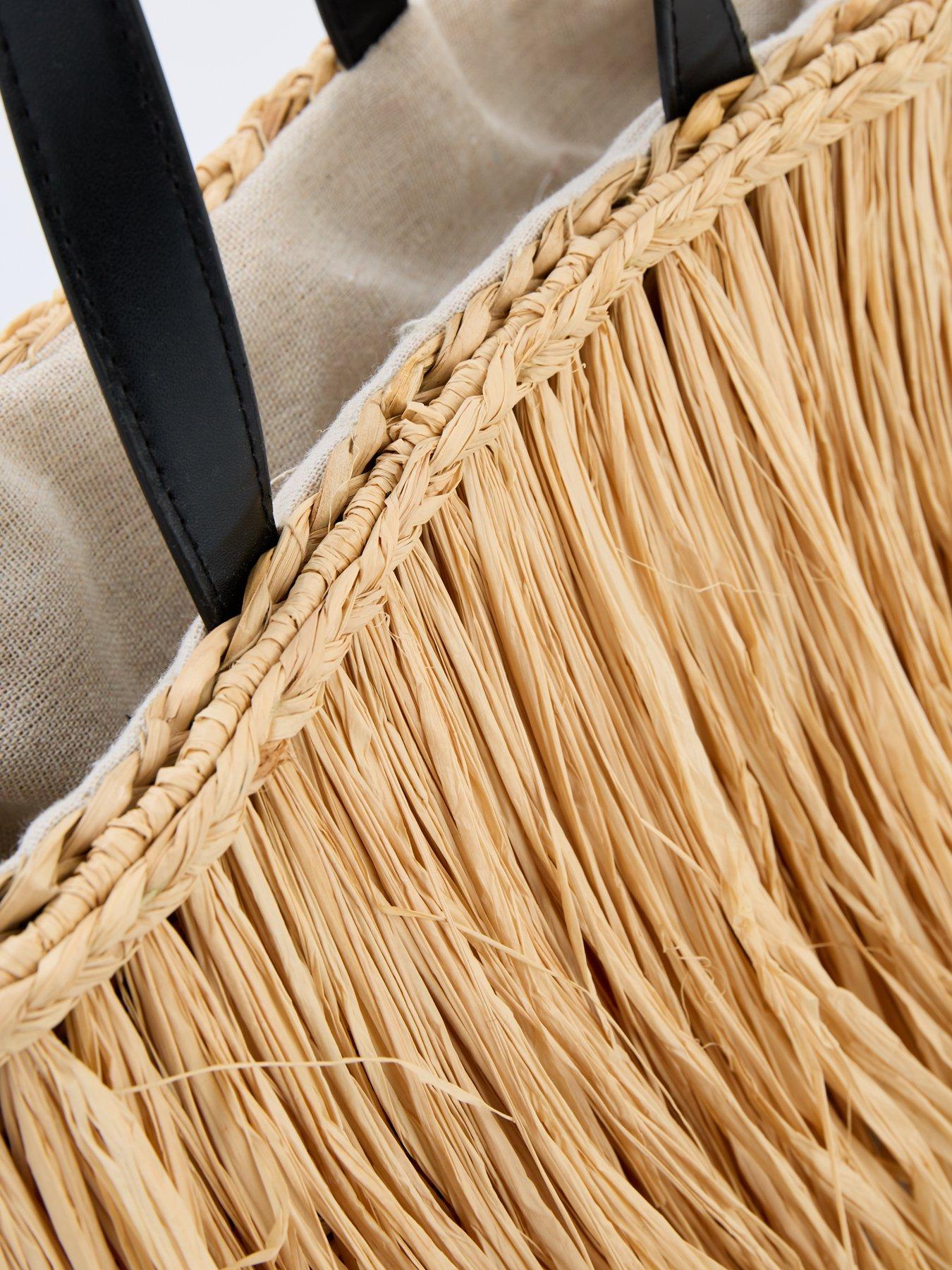 South Beach Straw Fringe Mini Bag - Beige | Very