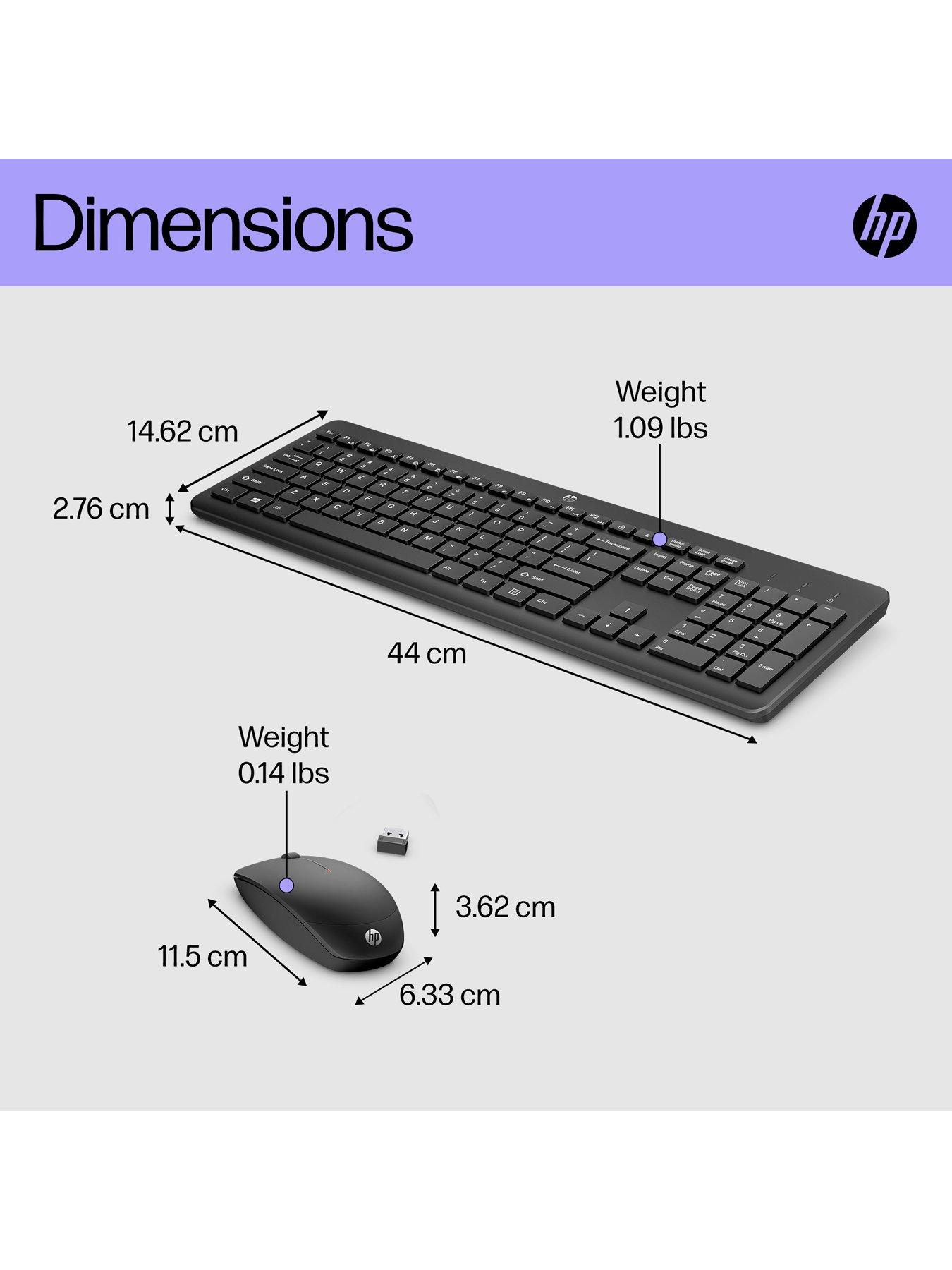 HP 230 Wireless Keyboard & Mouse Combo - Sleek, Quiet design - Up to 16 ...