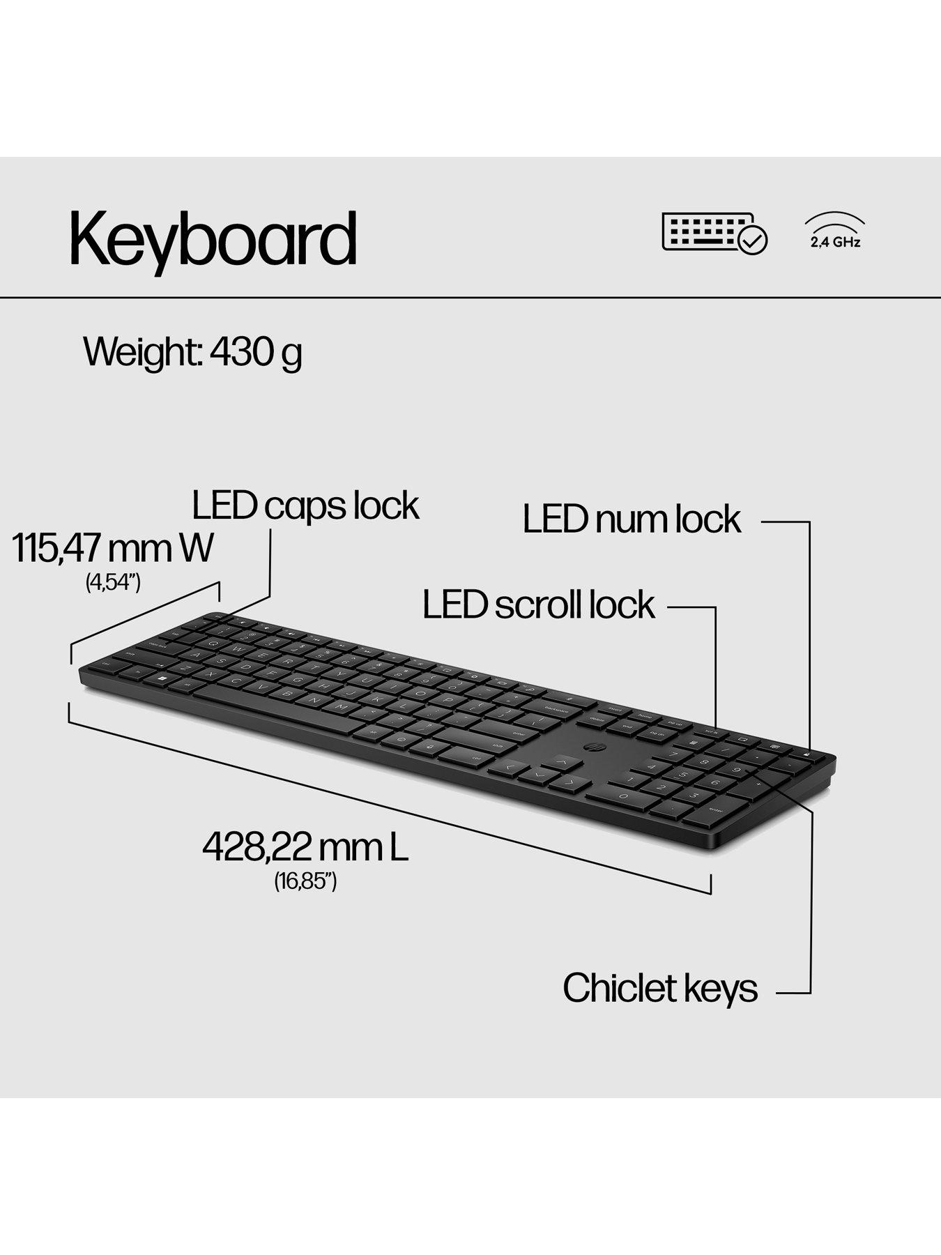 HP 650 Wireless Keyboard & Mouse Combo - Multi Surface use - 20 ...