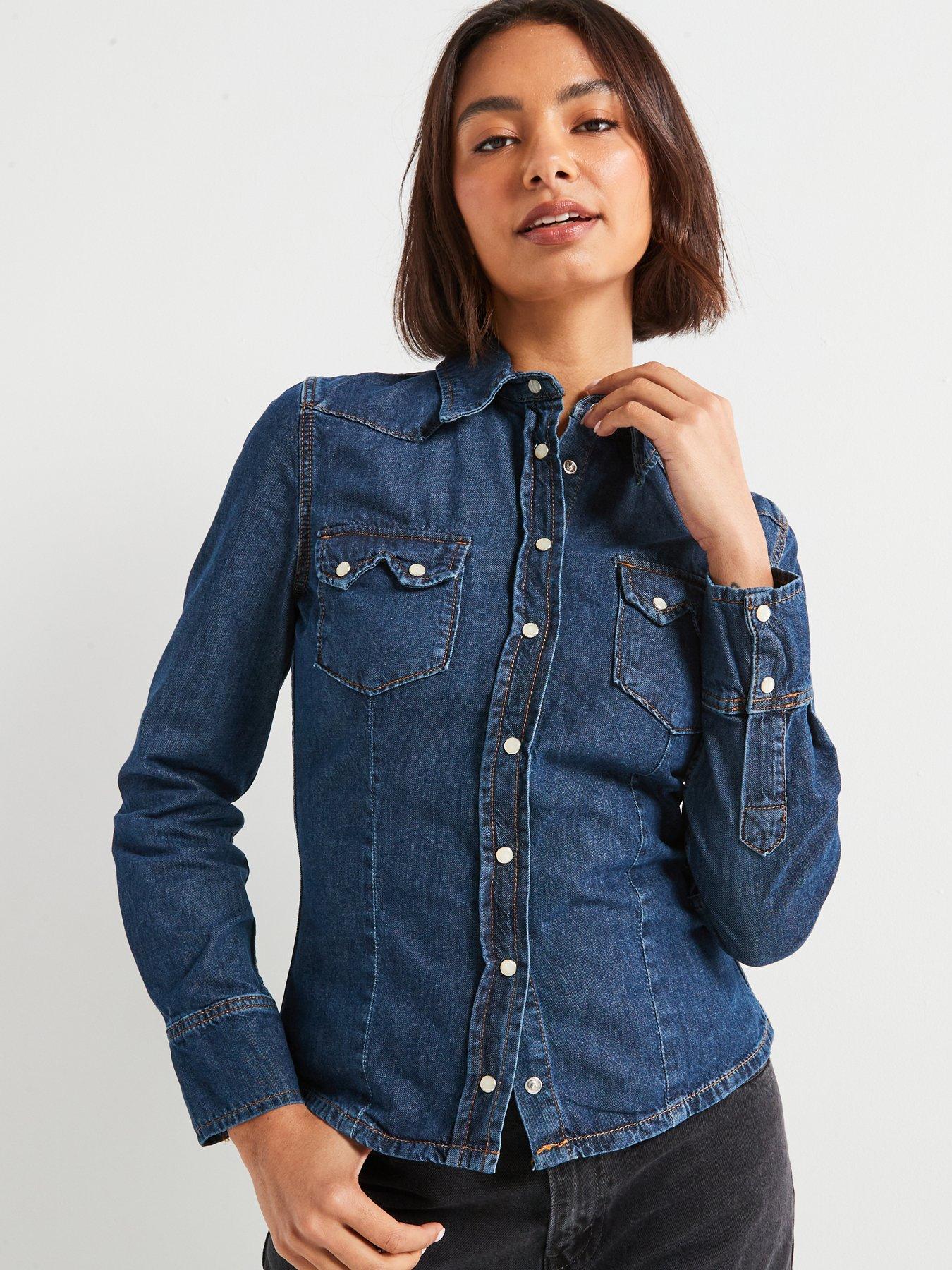 Mango Western Denim Shirt - Blue | Very
