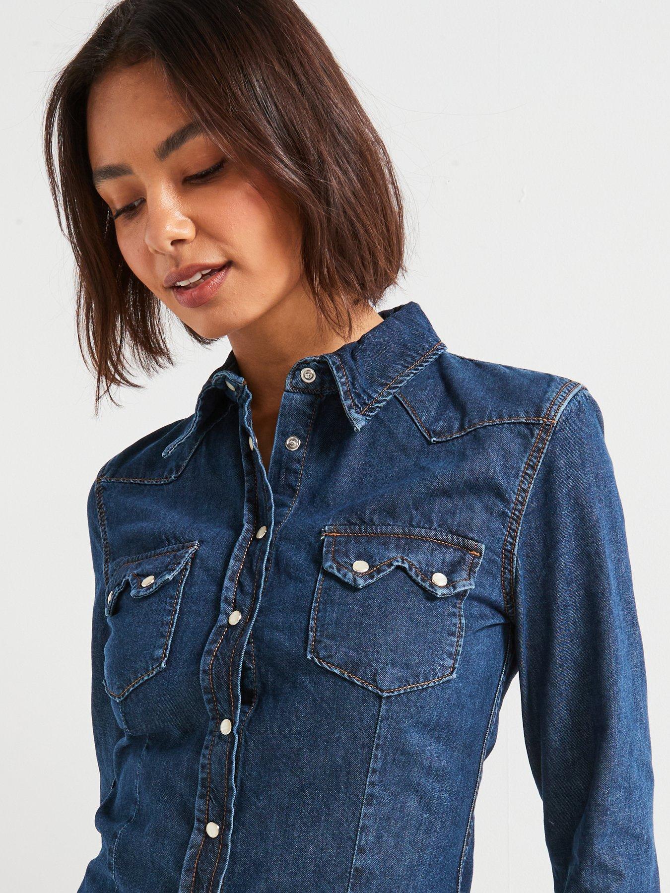 Mango Western Denim Shirt - Blue | Very