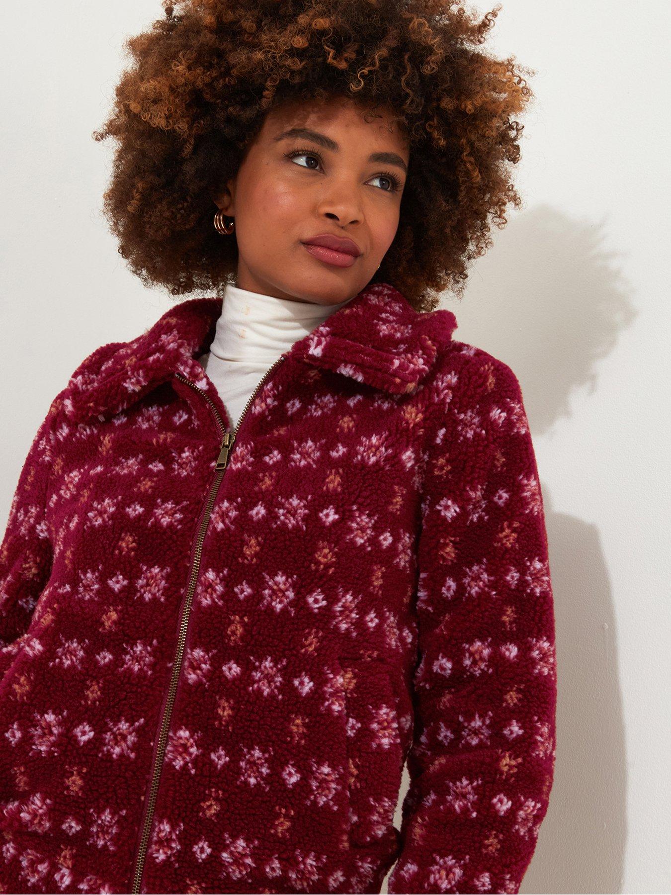 Joe Browns Patterned Fleece Jacket - Dark Red | Very