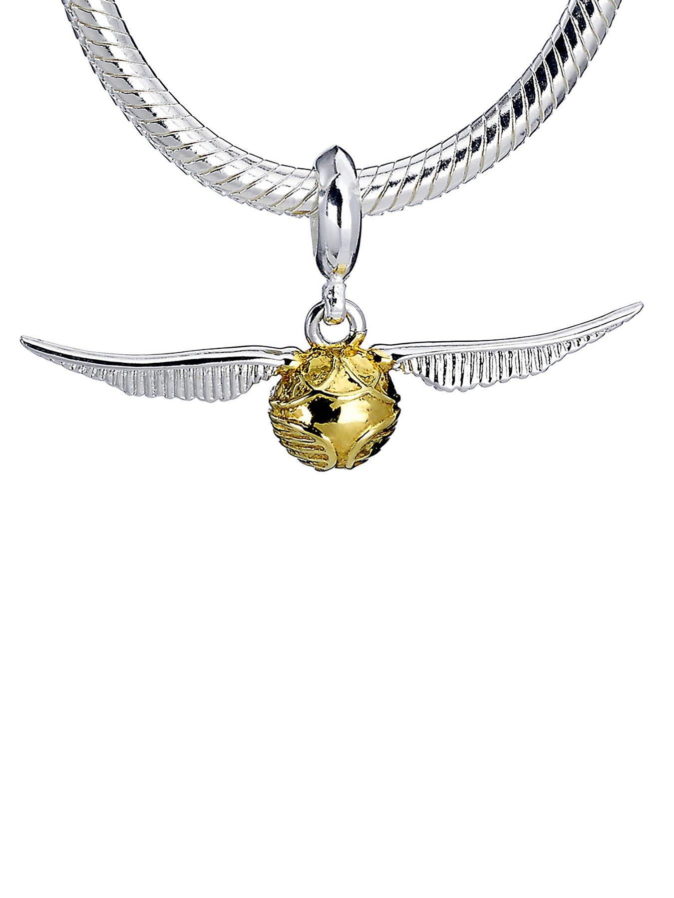 Harry Potter Sterling Silver Golden Snitch Clip On Charm with Crystals ...
