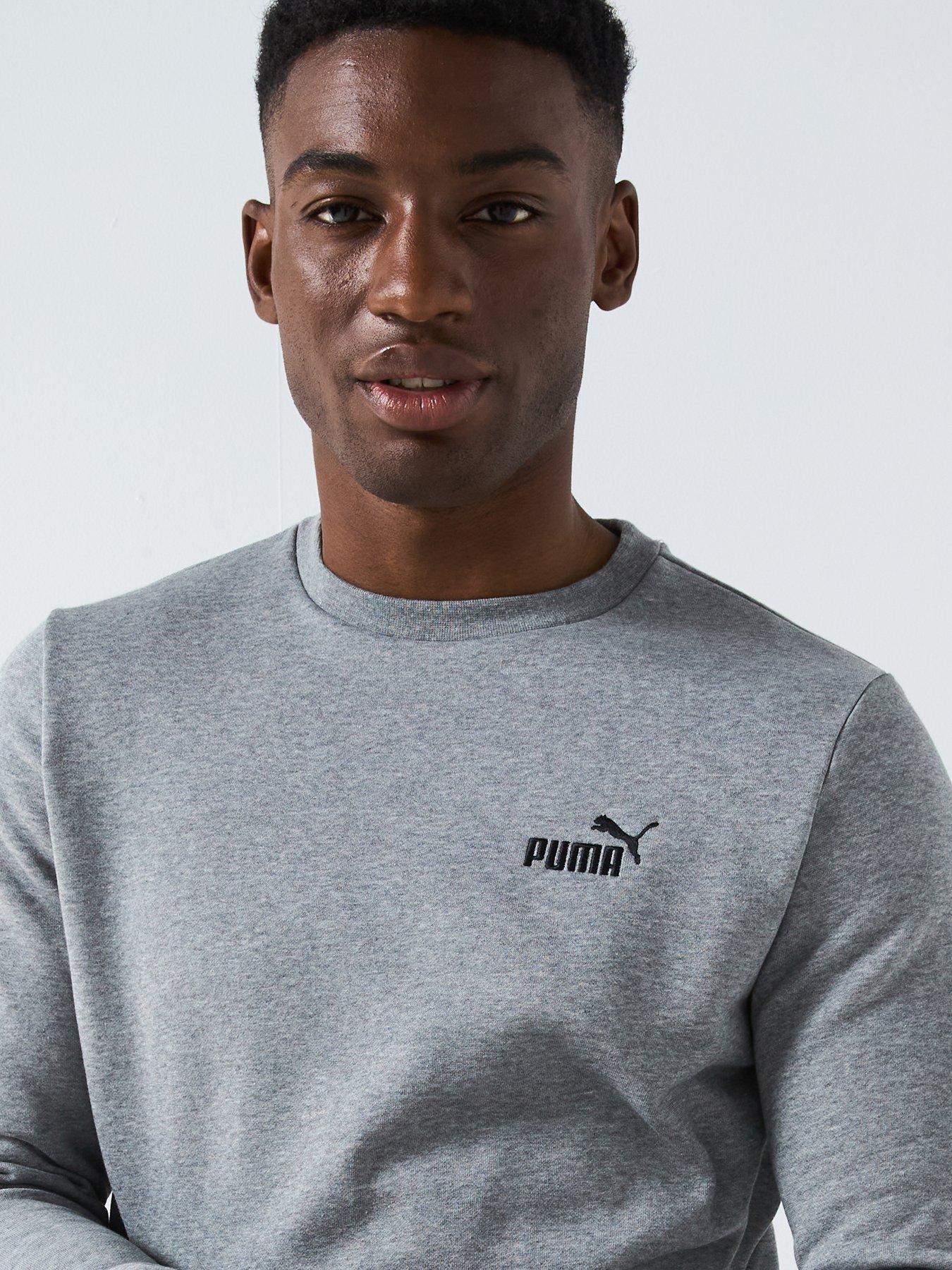 Puma Mens Essential Small No 1 Logo Crew - Medium Gray Heather | Very