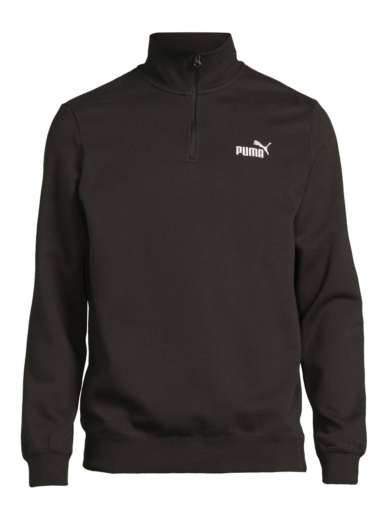 Puma Mens Essential Small No1 Logo Half Zip - Puma Black | Very