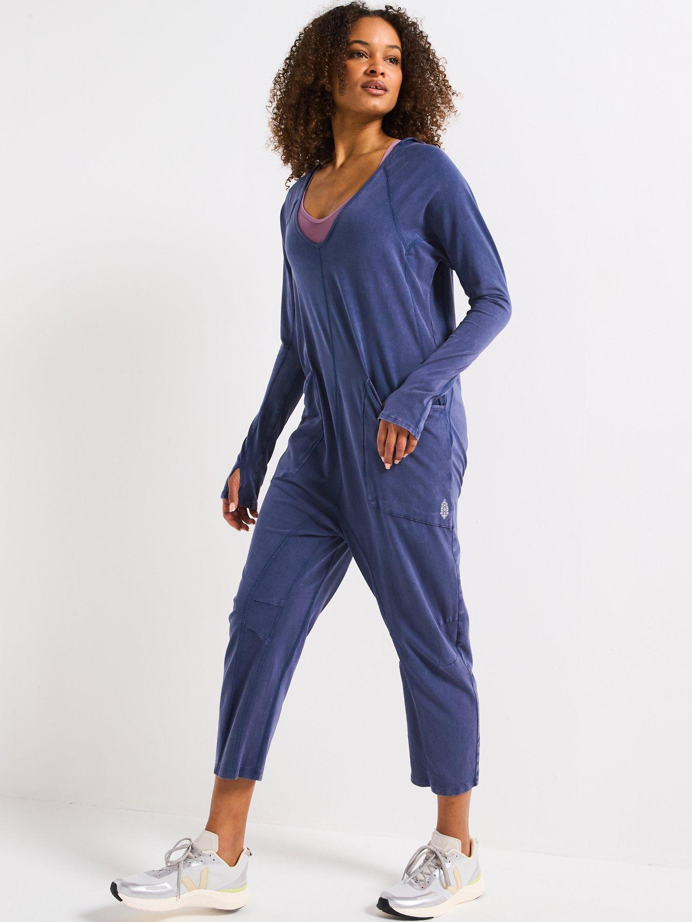 FP Movement Womens Training Hot Shot Long Sleeve Jumpsuit - Navy | Very