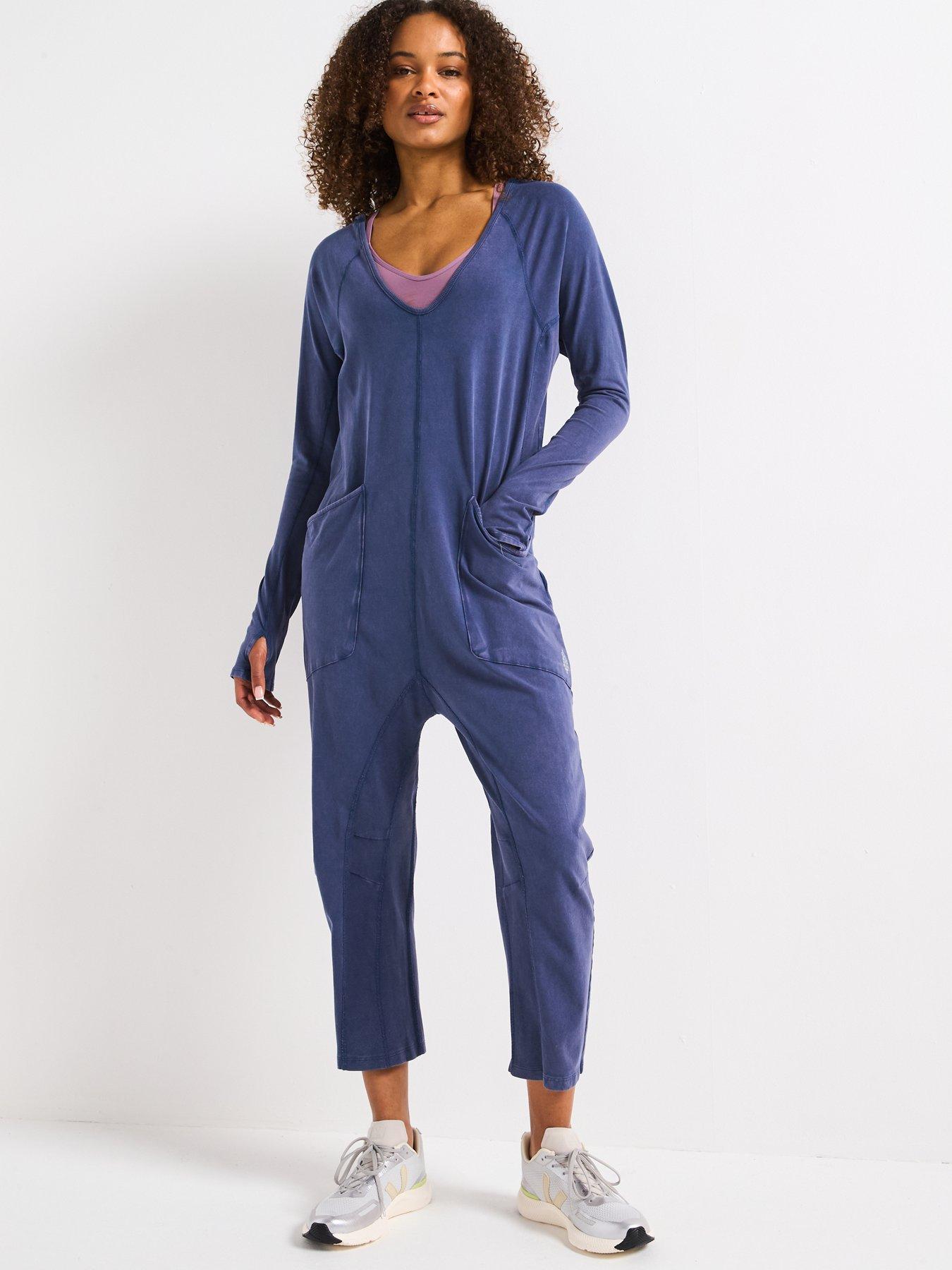 FP Movement Womens Training Hot Shot Long Sleeve Jumpsuit - Navy | Very