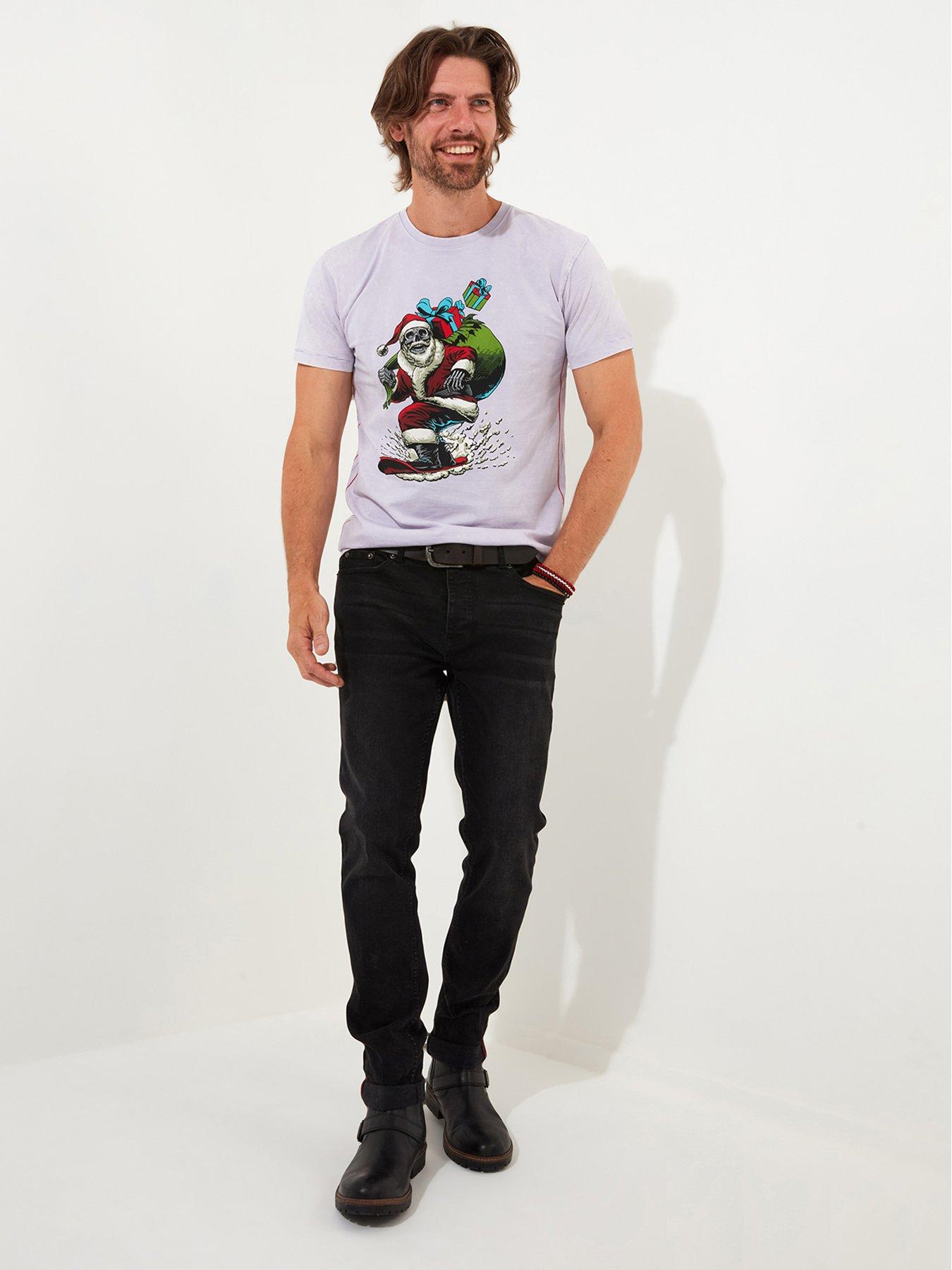 Joe Browns Novelty Snowboarding Santa T-shirt - Off White | Very