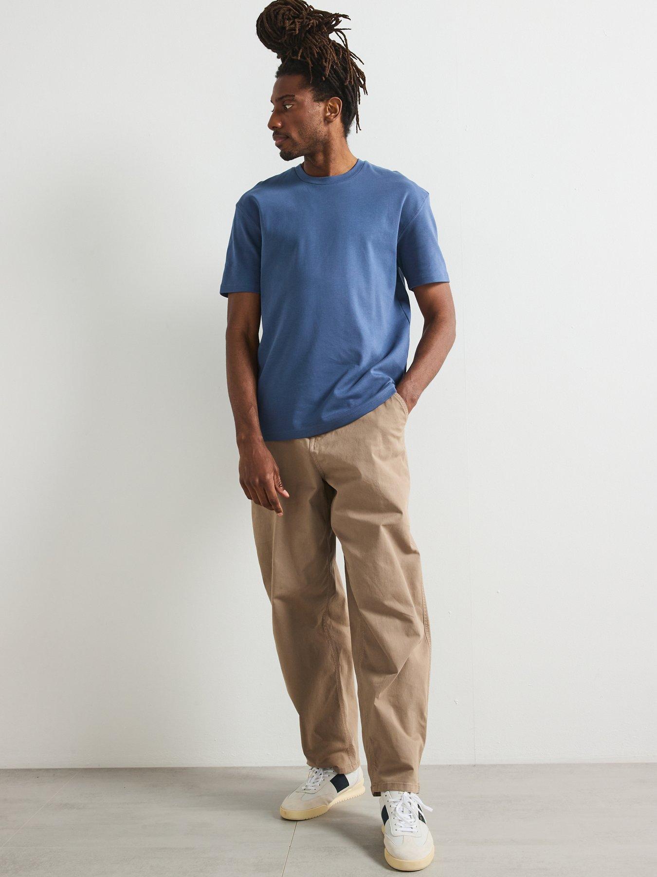 Very Man Relaxed Fit Interlock T-Shirt - Mid Blue | Very