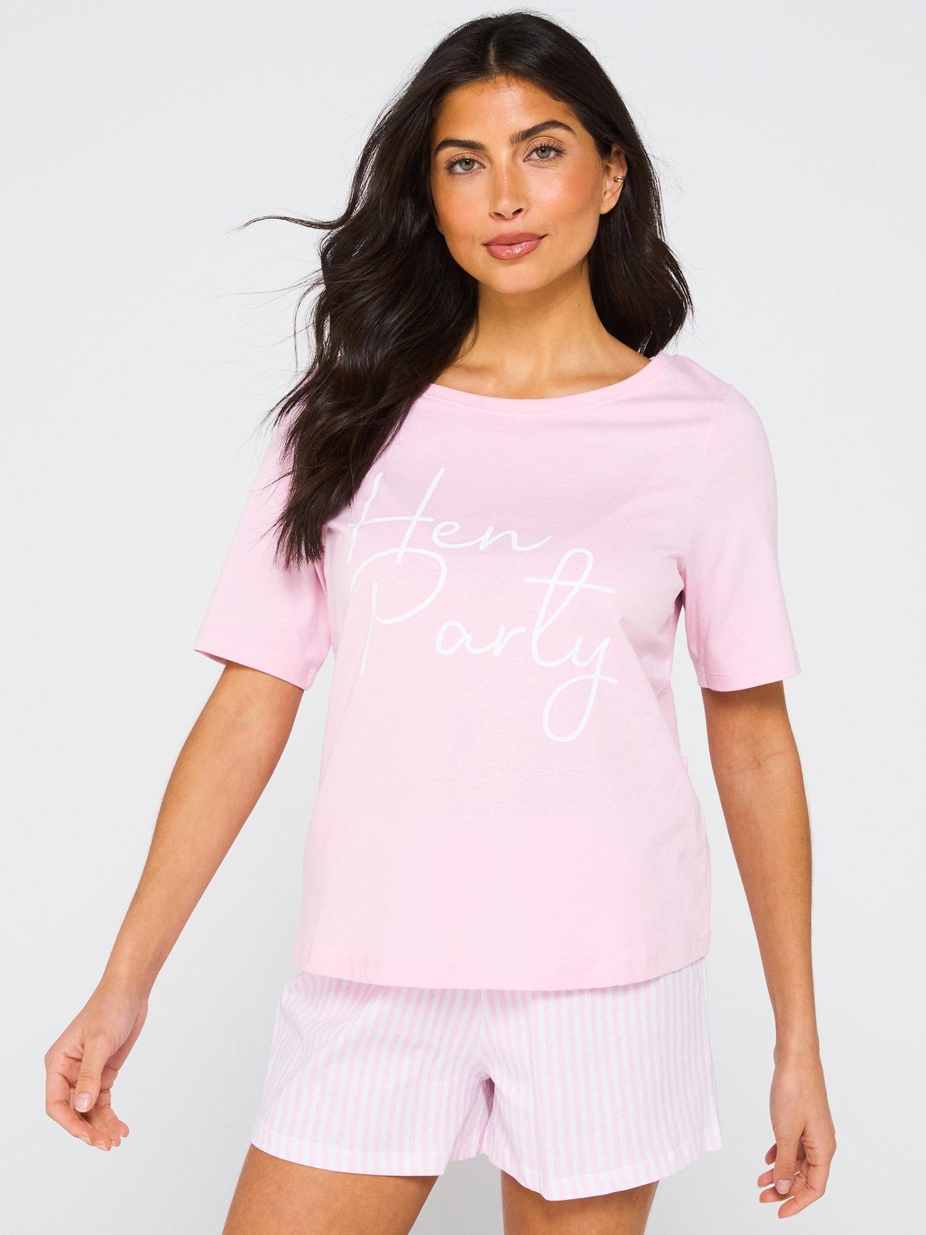 Everyday Hen Party Short Sleeve Short Pyjama Set - Pink | Very
