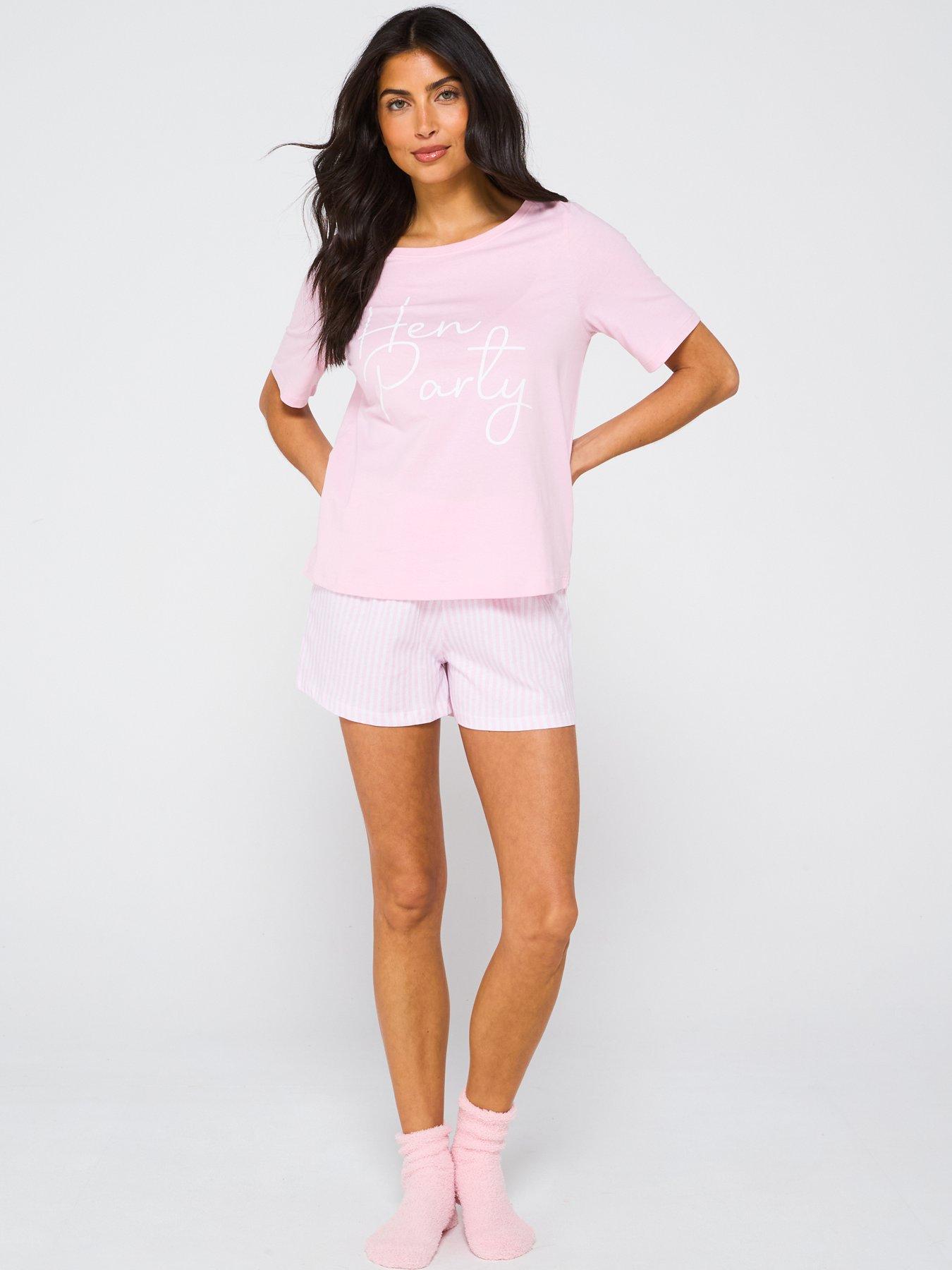 Everyday Hen Party Short Sleeve Short Pyjama Set - Pink | Very