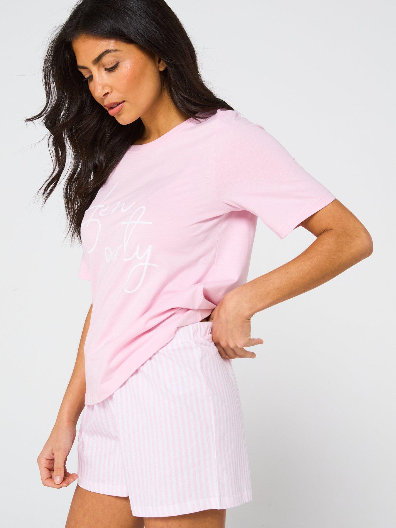 Everyday Hen Party Short Sleeve Short Pyjama Set - Pink | Very