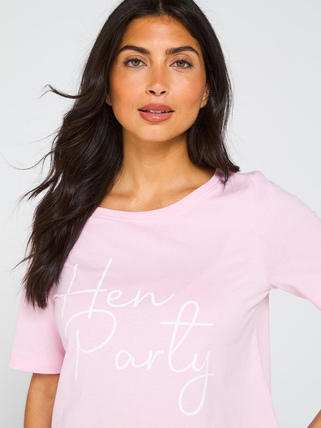 Everyday Hen Party Short Sleeve Short Pyjama Set - Pink | Very