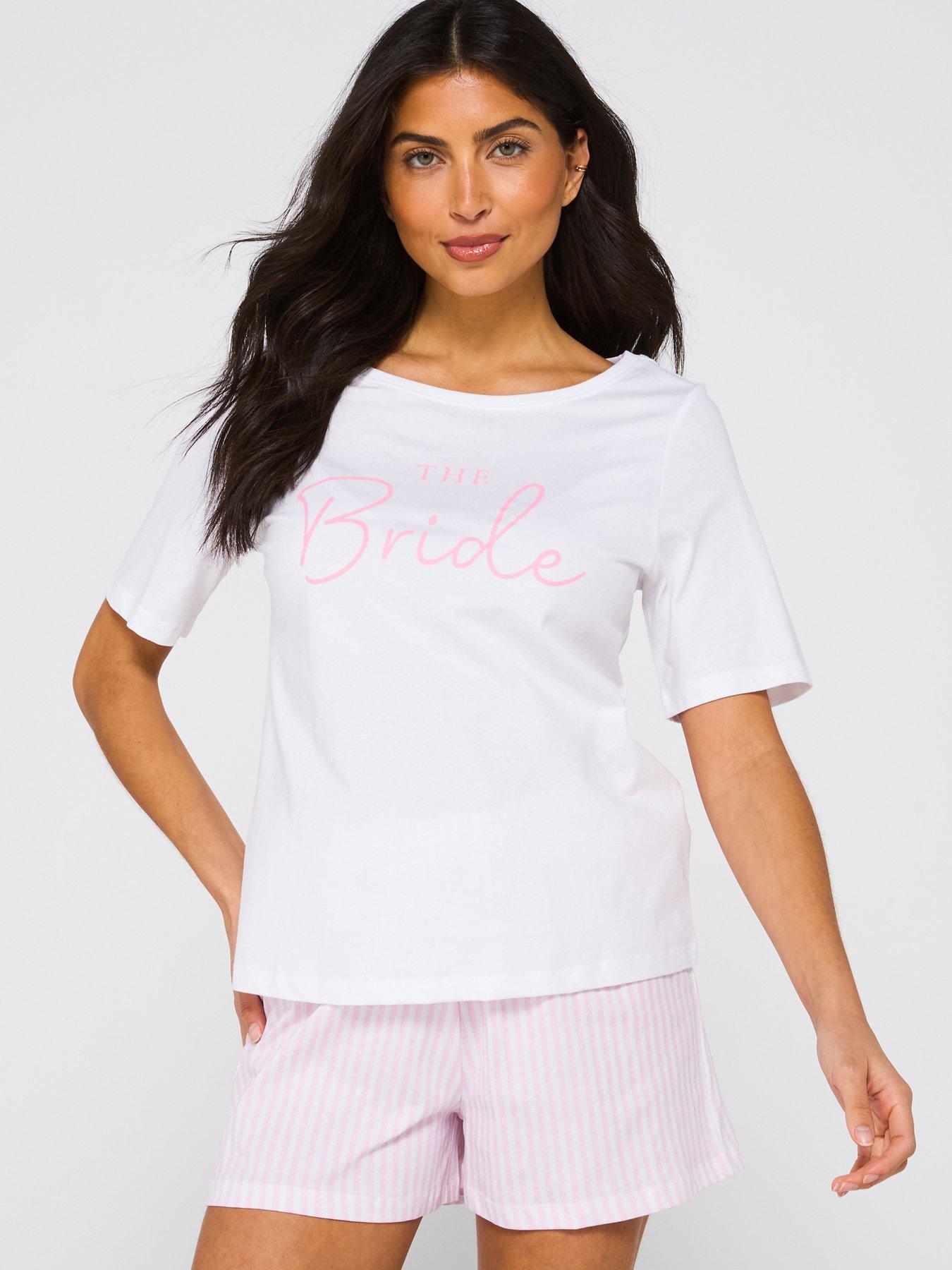 Everyday Bride Short Sleeve Short Pyjama Set - Cream | Very
