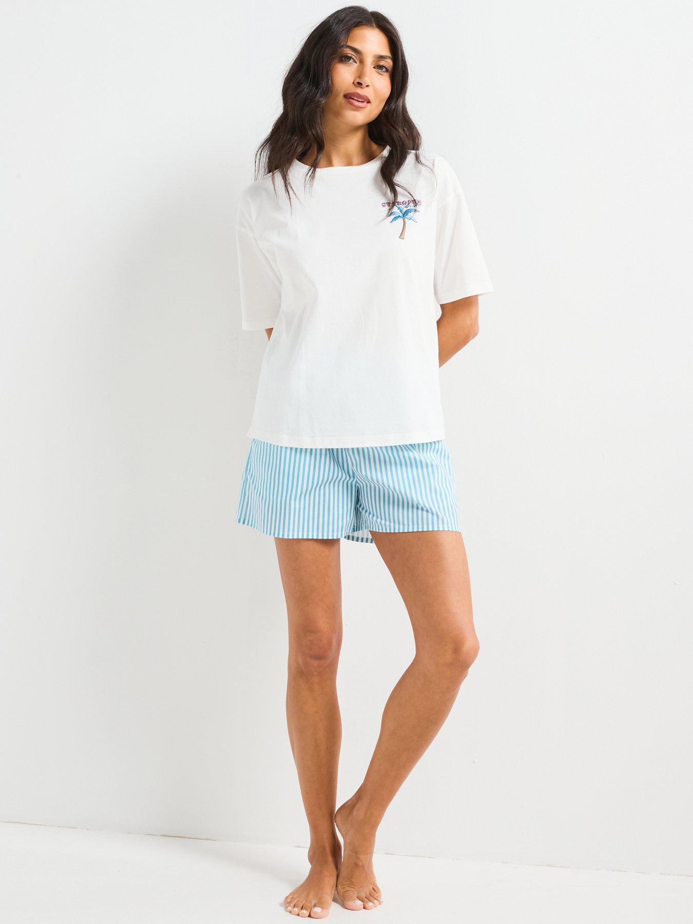 V by Very Boxer Short And Printed Back T-Shirt Pyjamas - Multi | Very