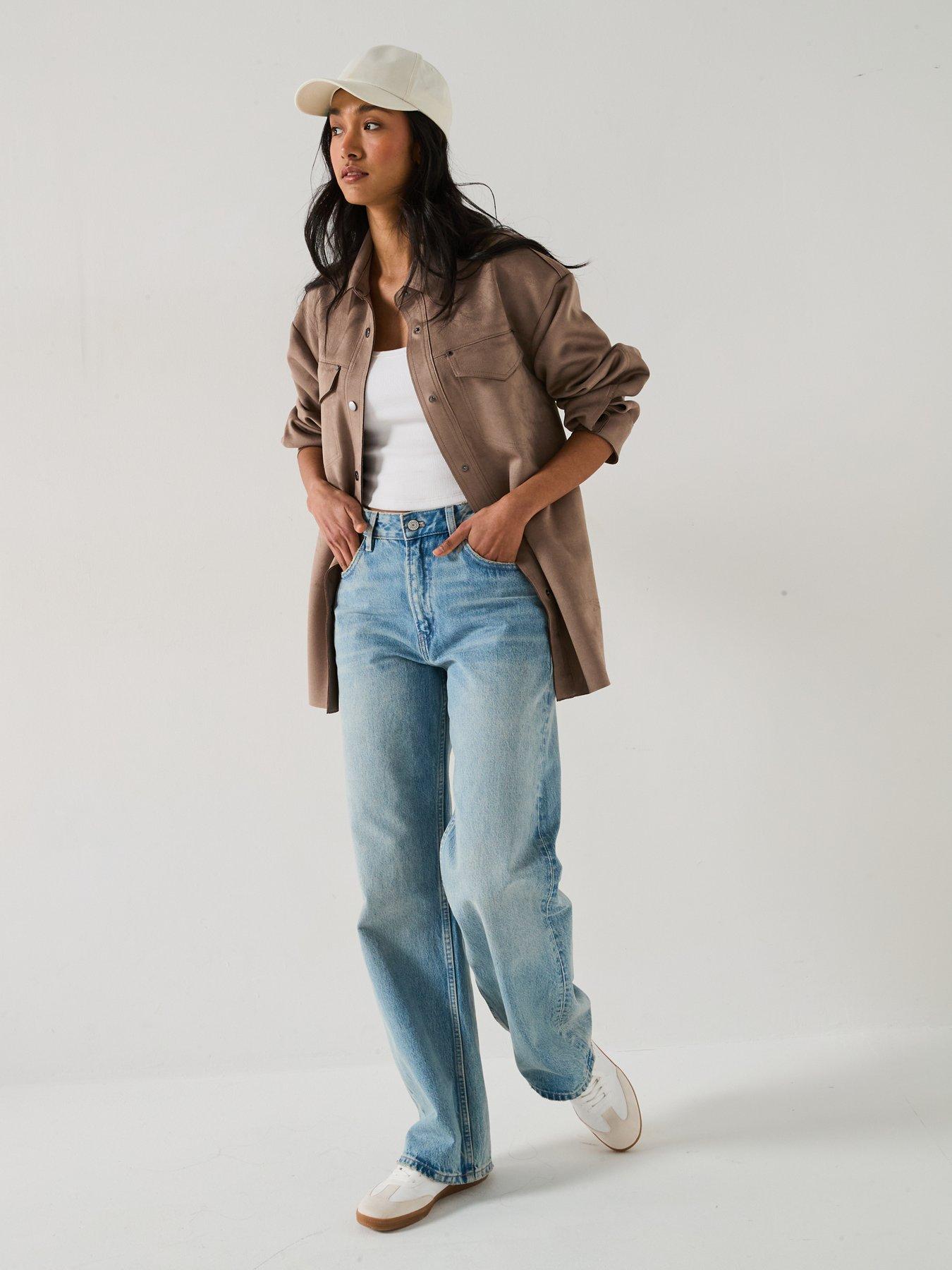 V by Very Suedette Shacket - Stone | Very