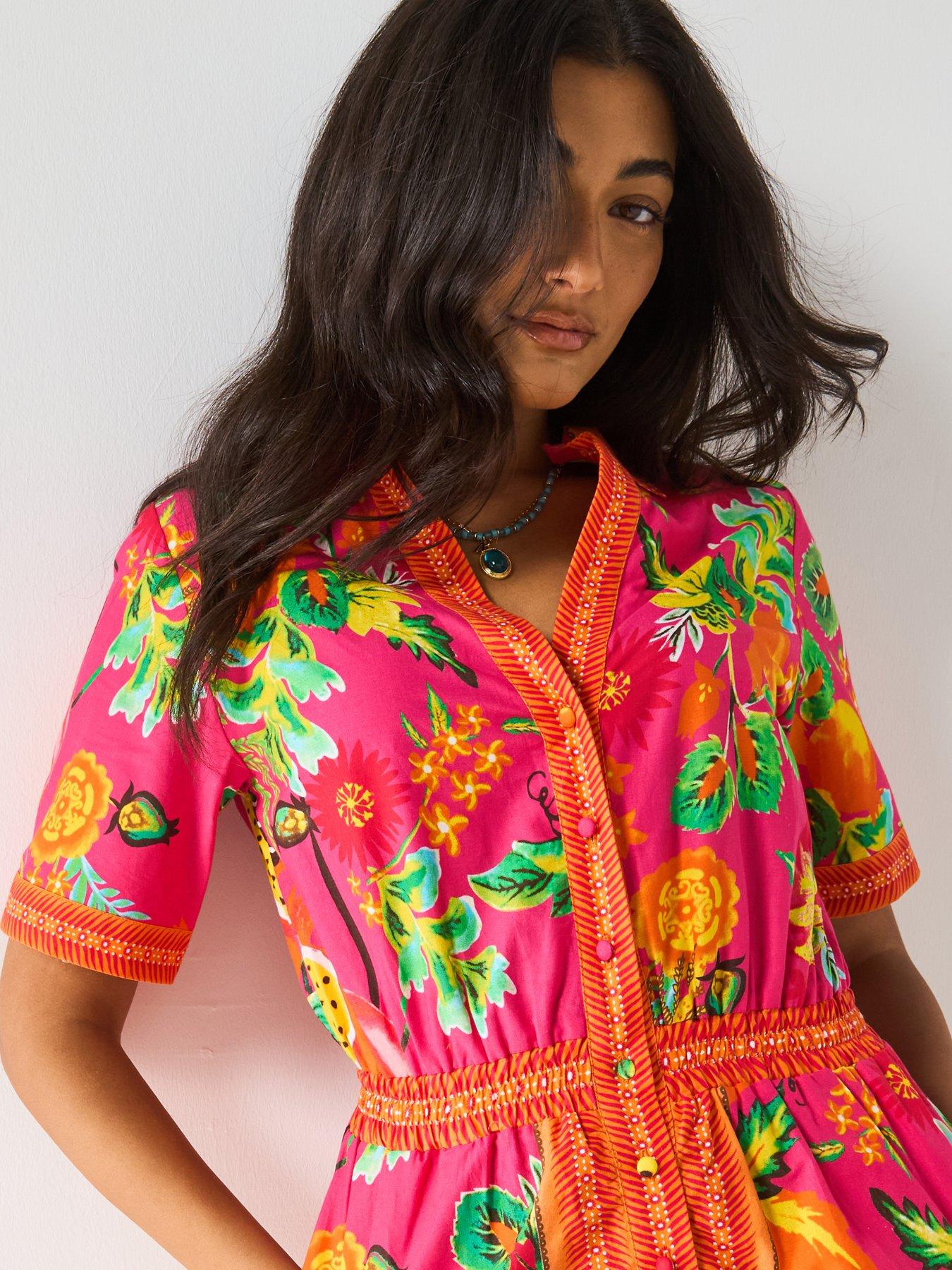 V by Very Printed Playsuit - Pink | Very
