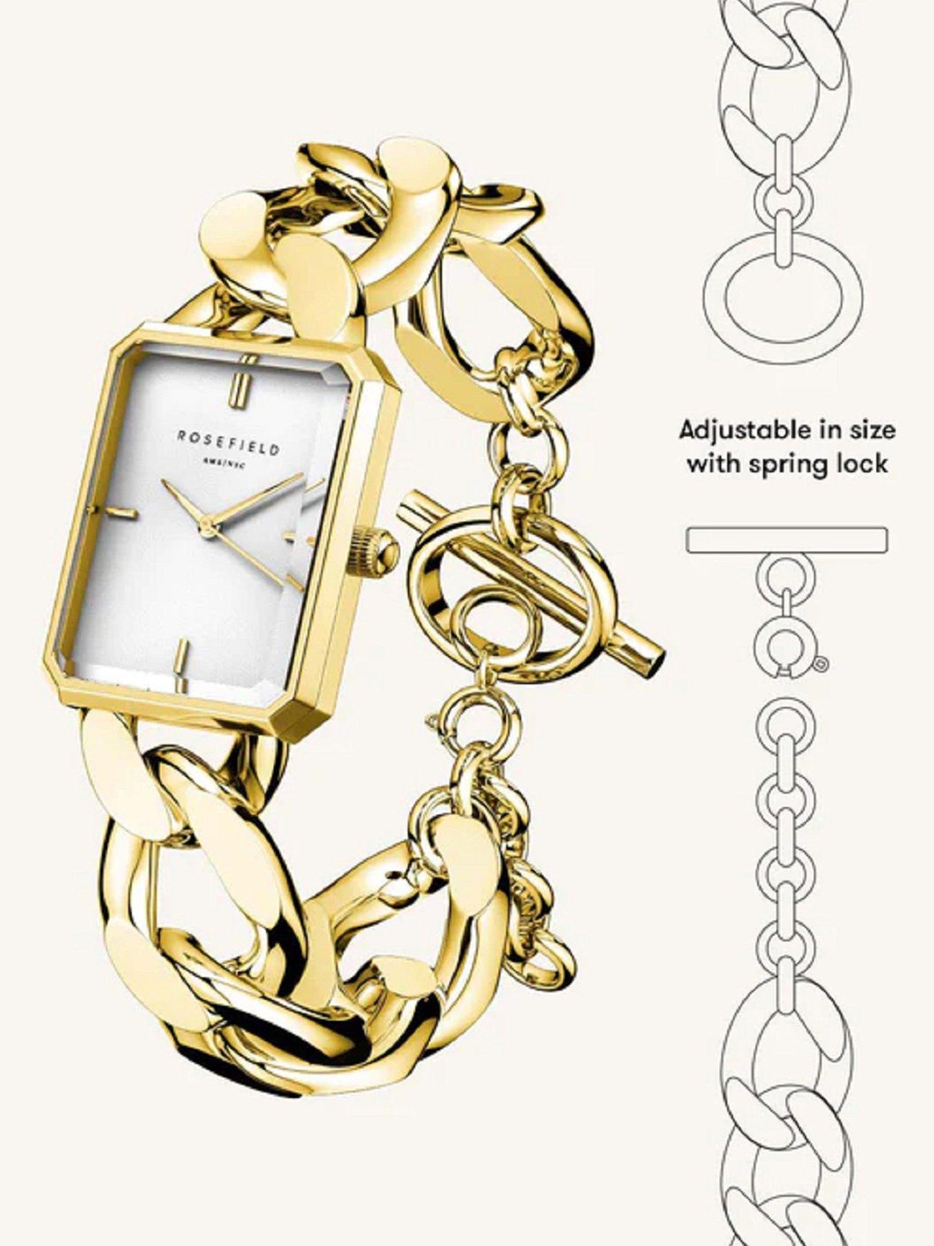 Rosefield Octagon XS Chain Watch Studio Edition with Silver Dial in a ...