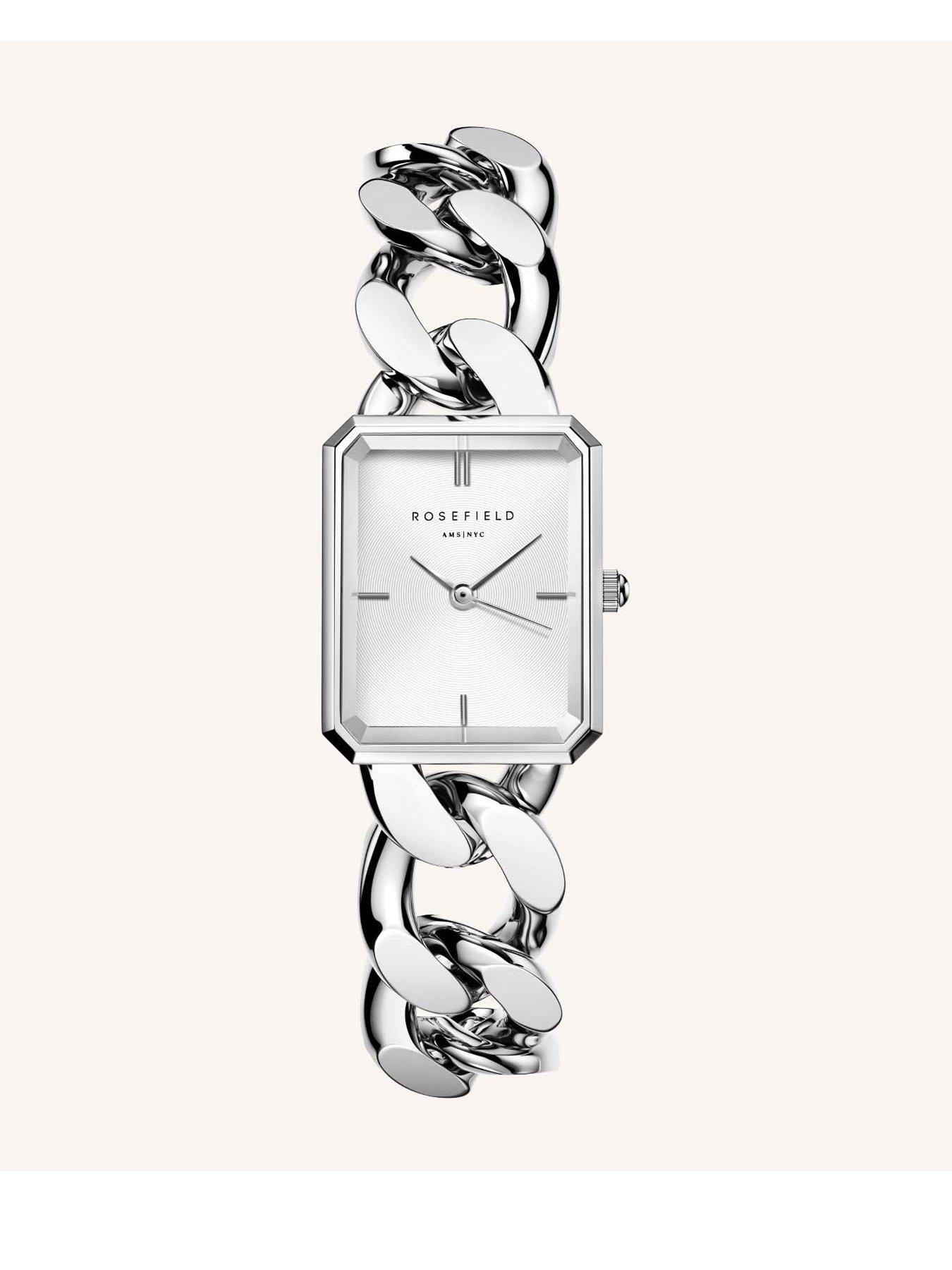 Rosefield Octagon XS Chain Watch Studio Edition with Silver Dial in a ...