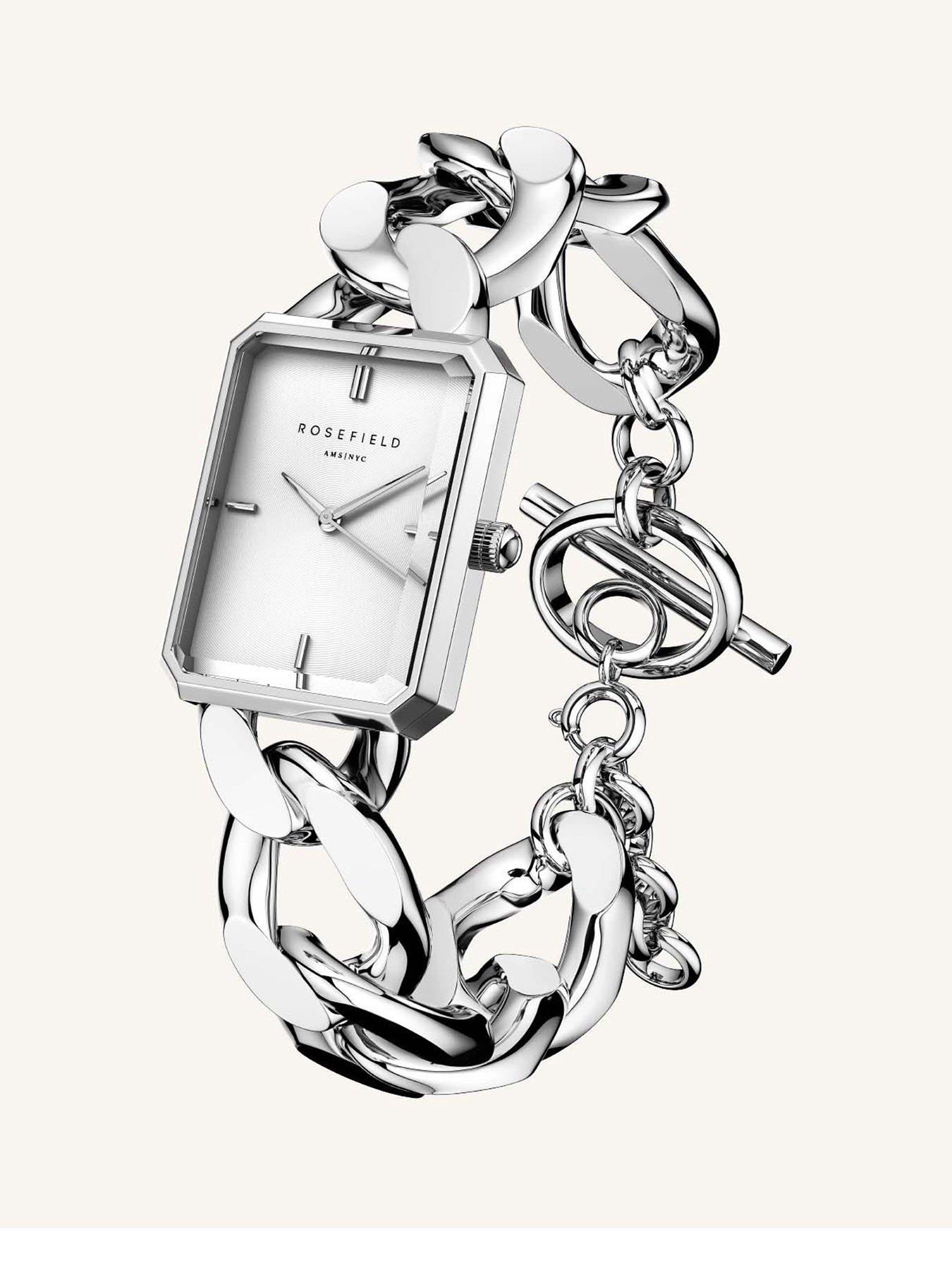 Rosefield Octagon XS Chain Watch Studio Edition with Silver Dial in a ...
