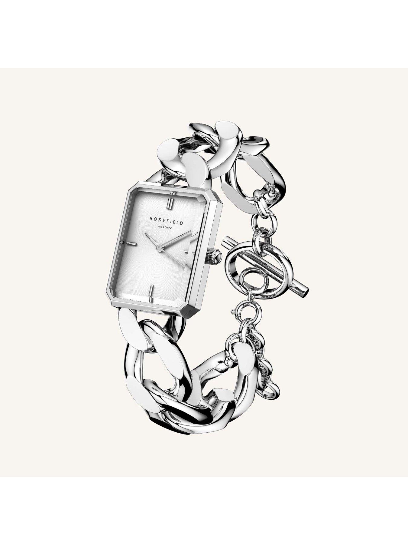 Rosefield Octagon XS Chain Watch Studio Edition with Silver Dial in a ...