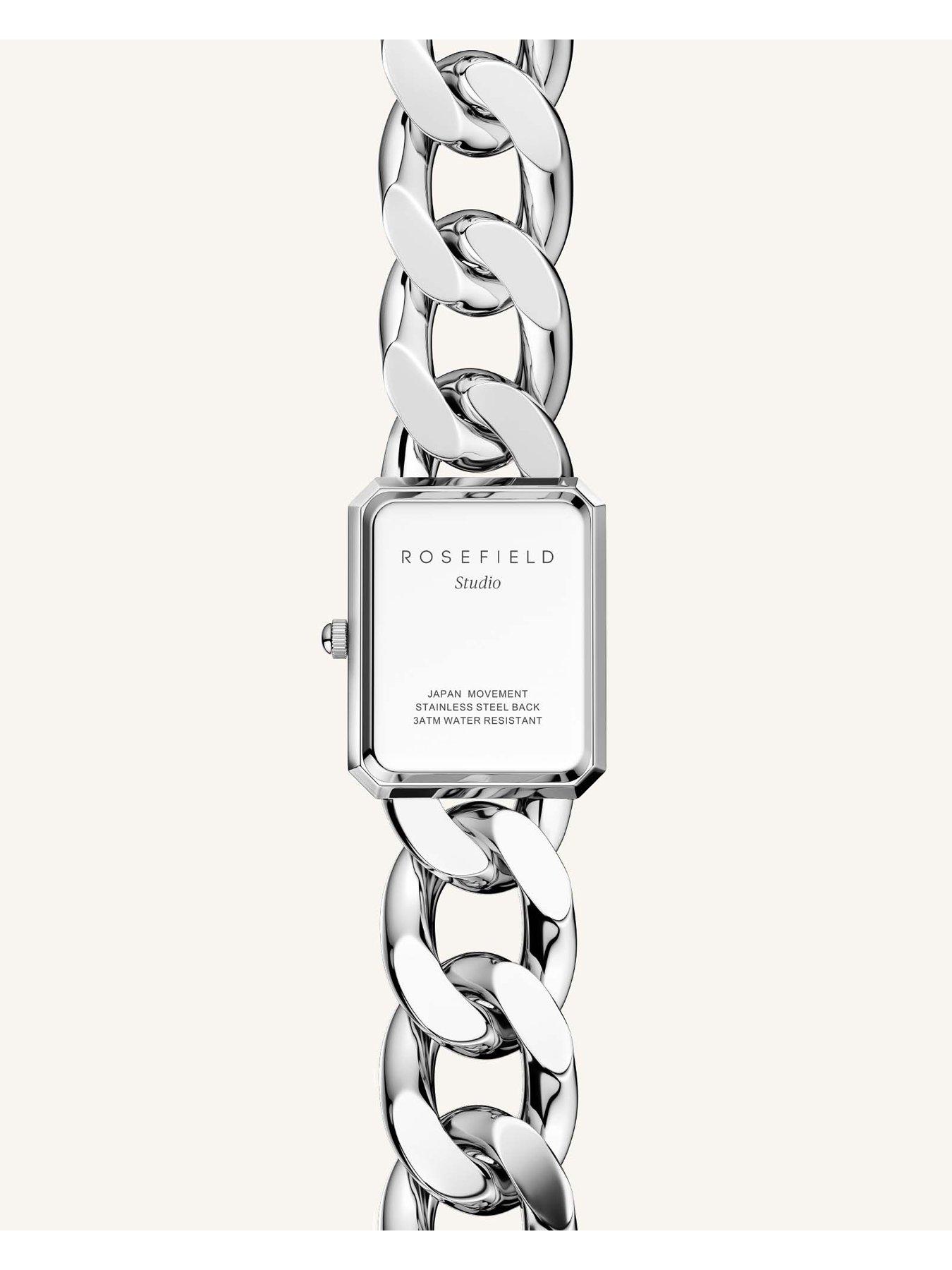 Rosefield Octagon XS Chain Watch Studio Edition with Silver Dial in a ...
