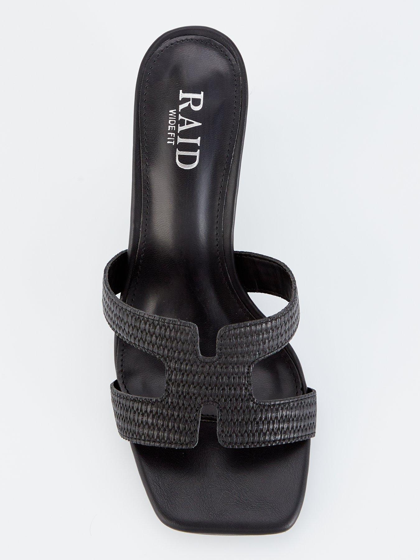 Raid Wide Fit Zelda Sandals - Heel - Black | Very