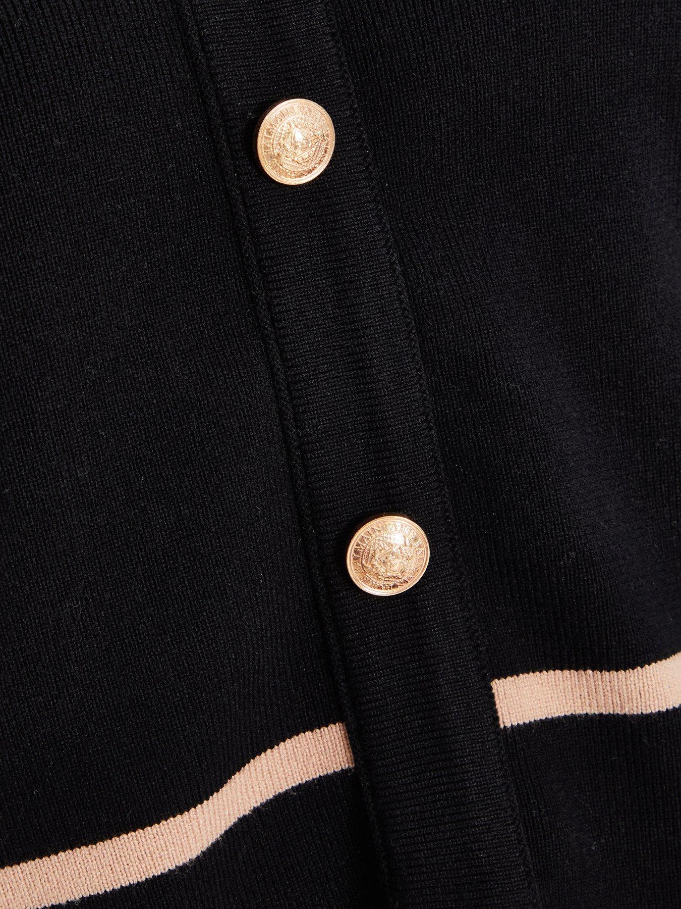 Quiz Black Contrast Trim Knit Cardigan | Very